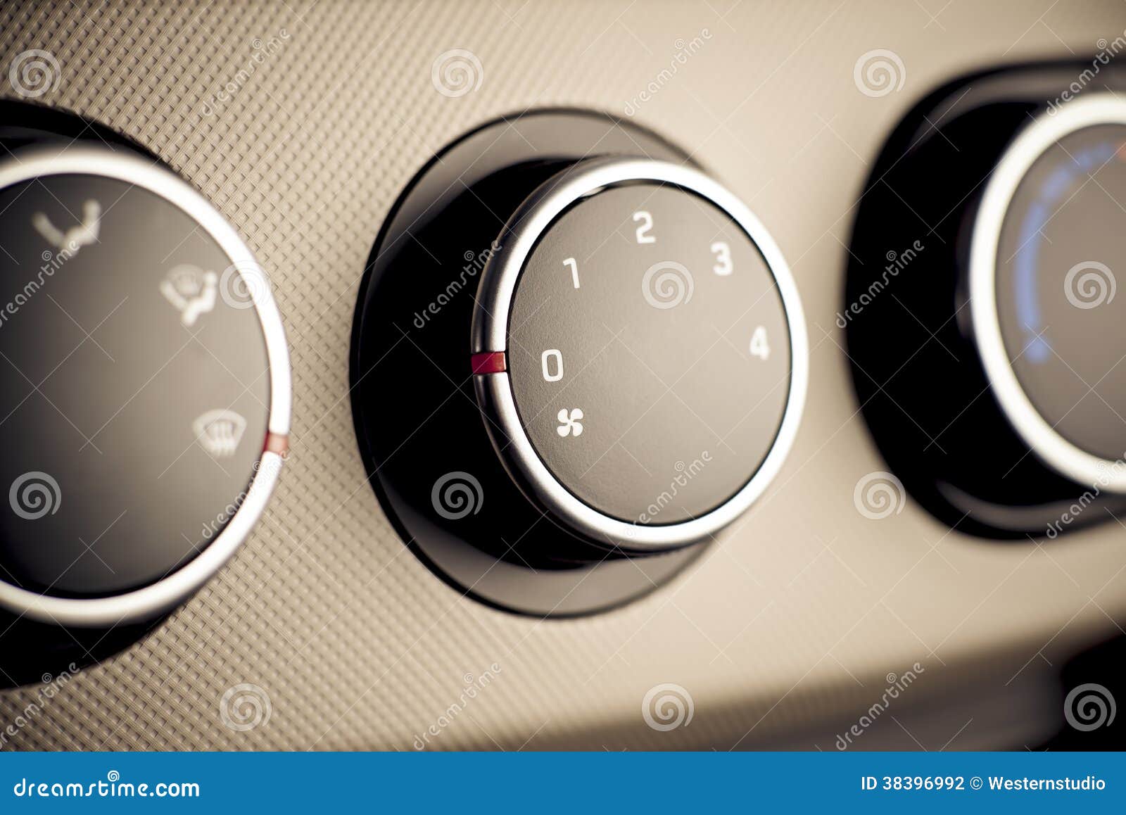 Climate Controls Instrument Panel in Car, Vehicle. Stock Photo - Image ...