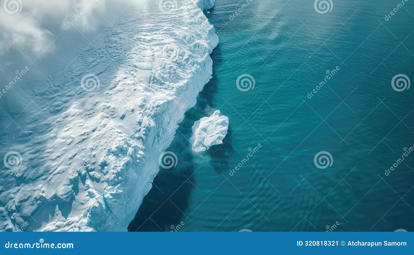 Climate Crisis Affecting Arctic: Aerial Perspective of Melting Glacier ...
