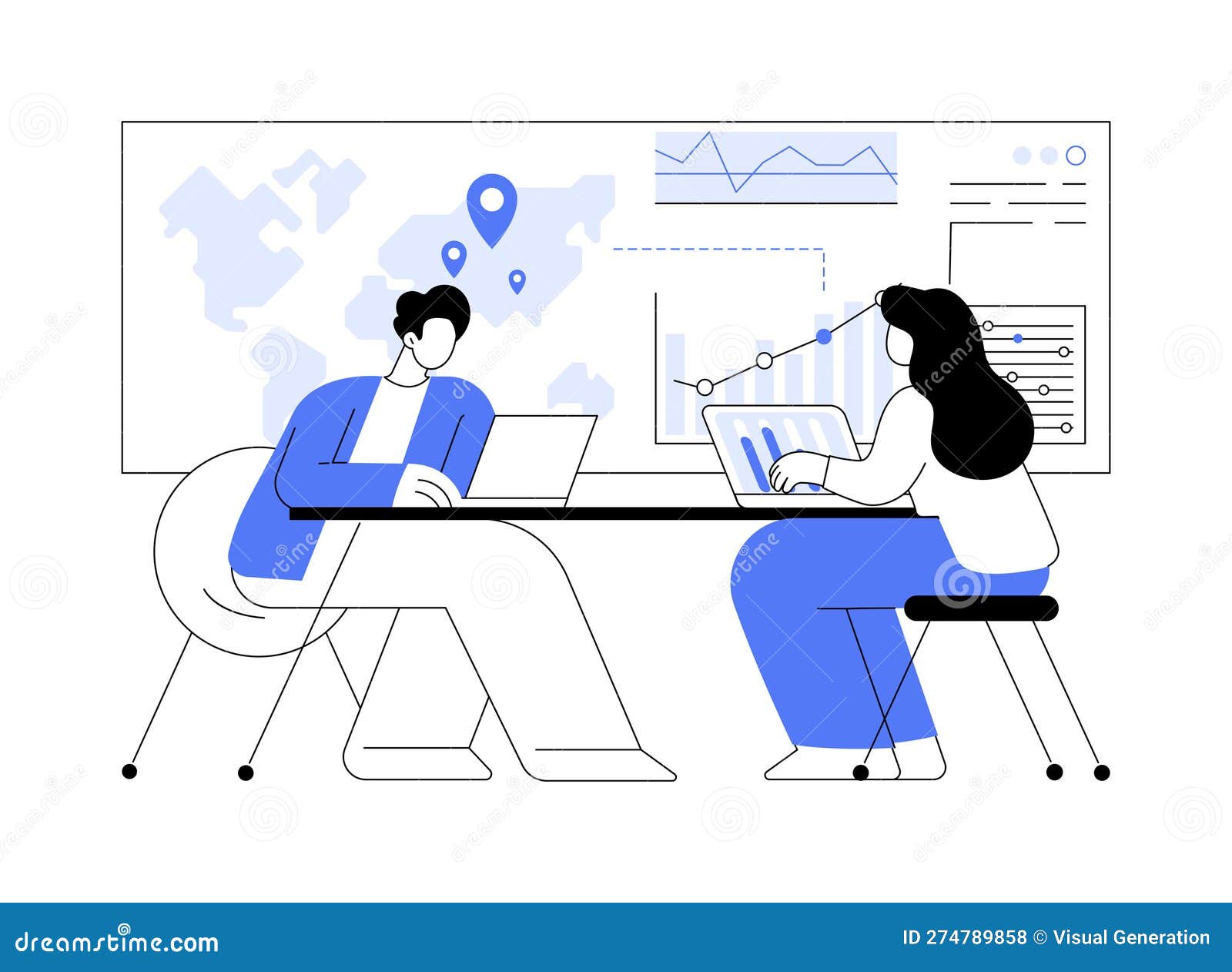 Climate Data Share and Use Abstract Concept Vector Illustration. Stock ...