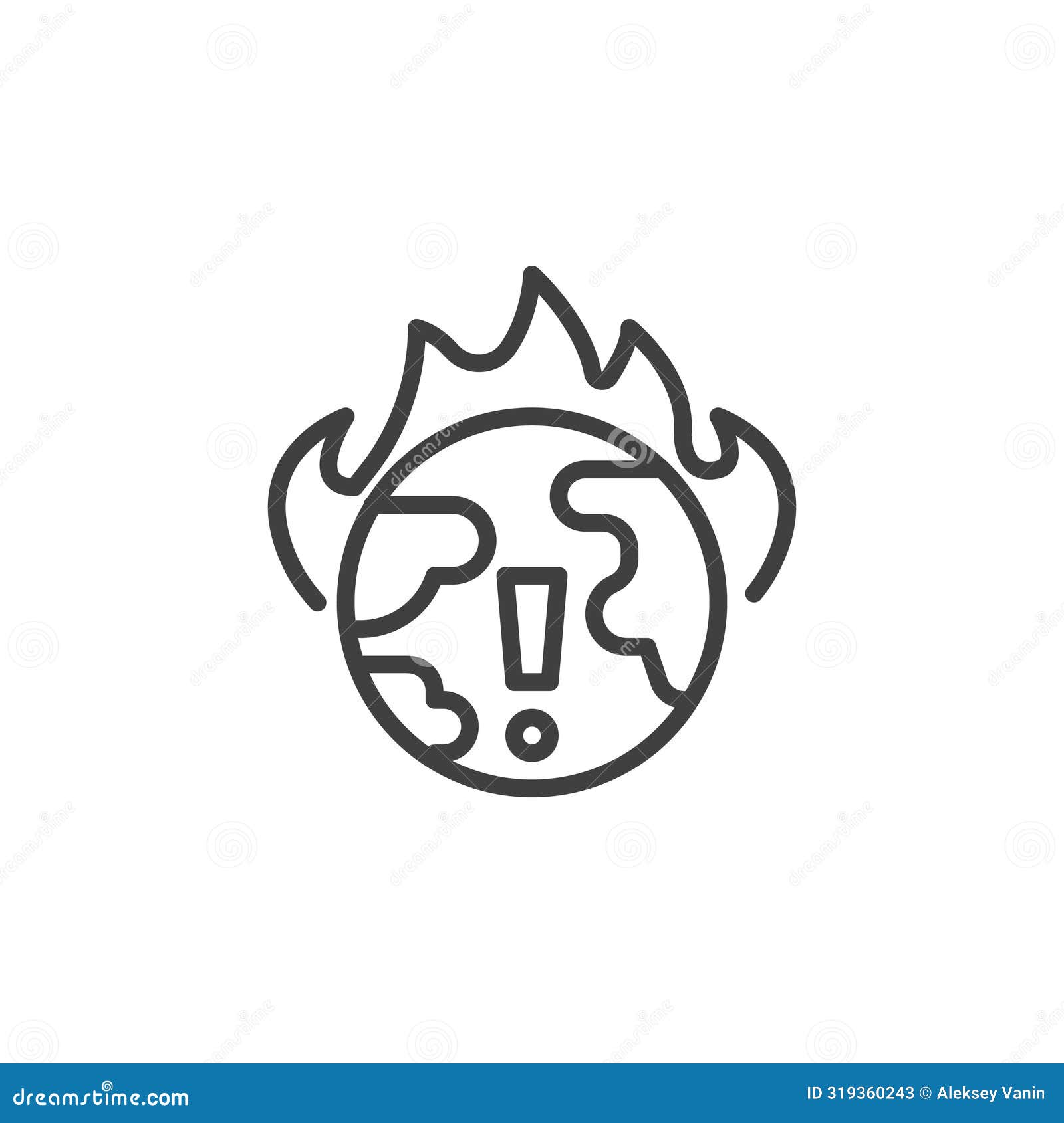 Climate Emergency Line Icon Stock Vector - Illustration of change ...