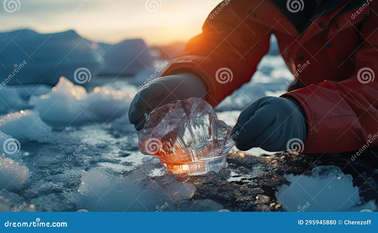Climate Engineer Exploring Ice Stock Photo - Image of ocean, outdoor ...