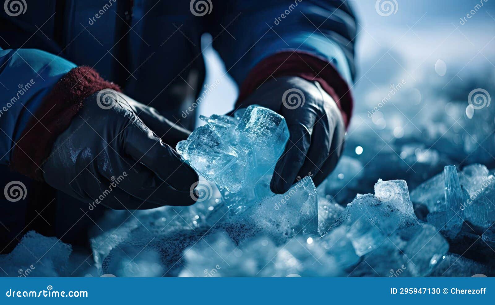 Climate Engineer Exploring Ice Stock Photo - Image of people, drifting ...