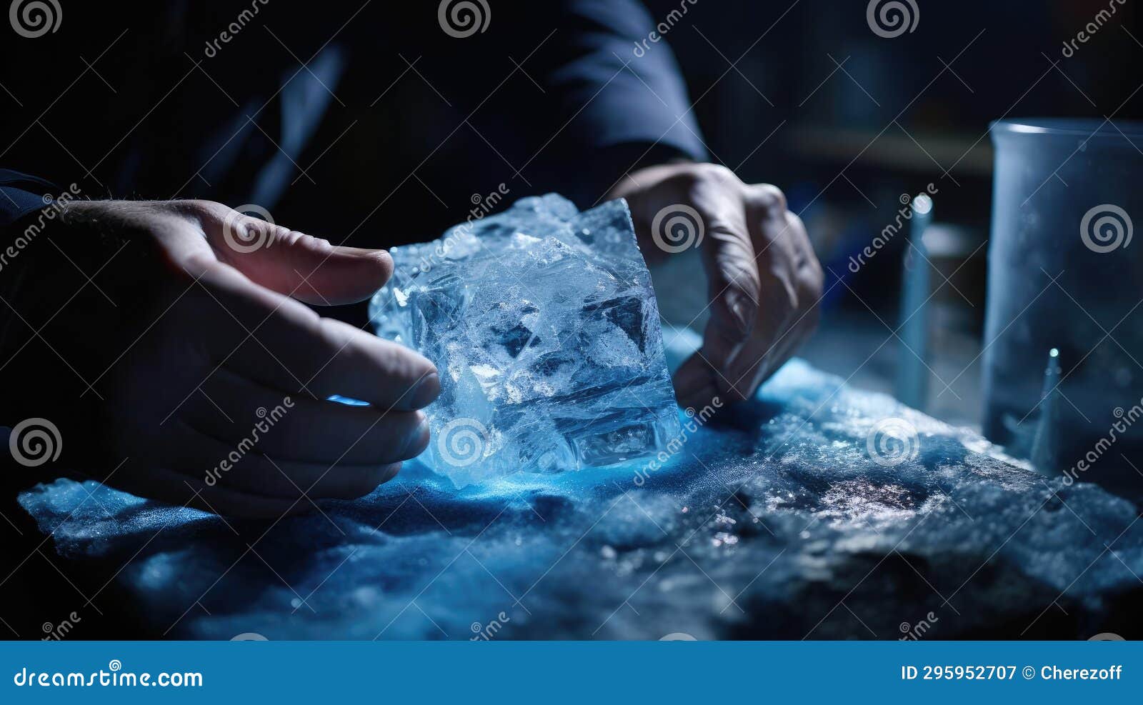 Climate Engineer Exploring Ice Stock Image - Image of isolated ...