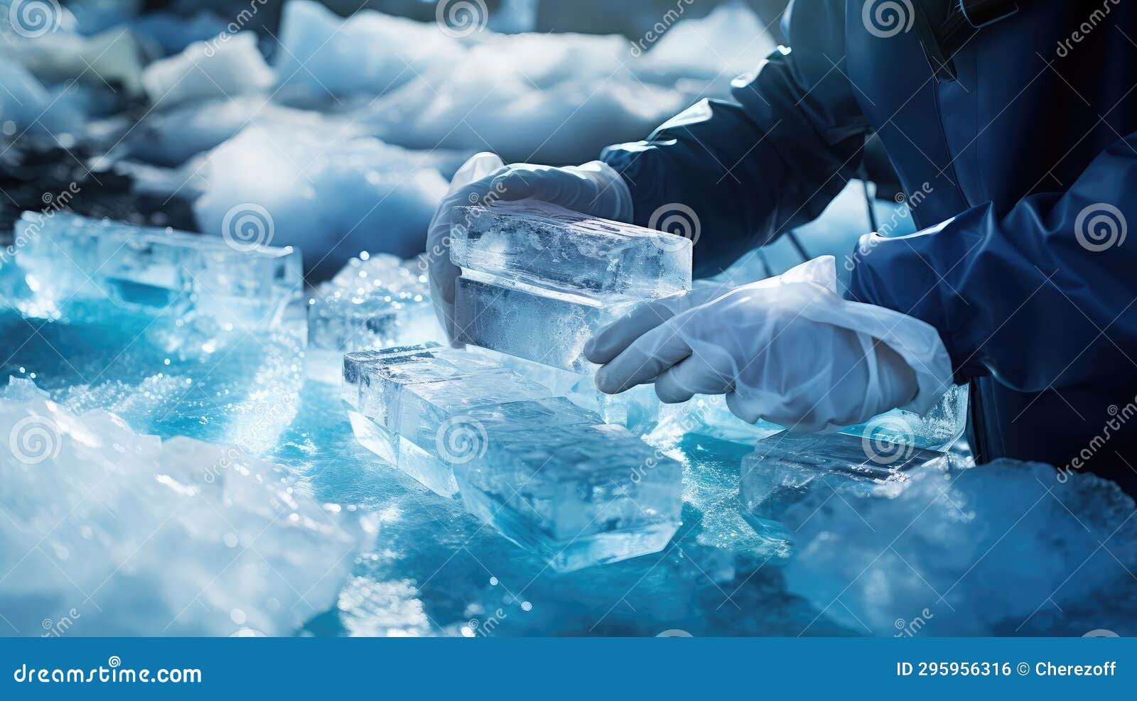 Climate Engineer Exploring Ice Stock Photo - Image of hunting, white ...