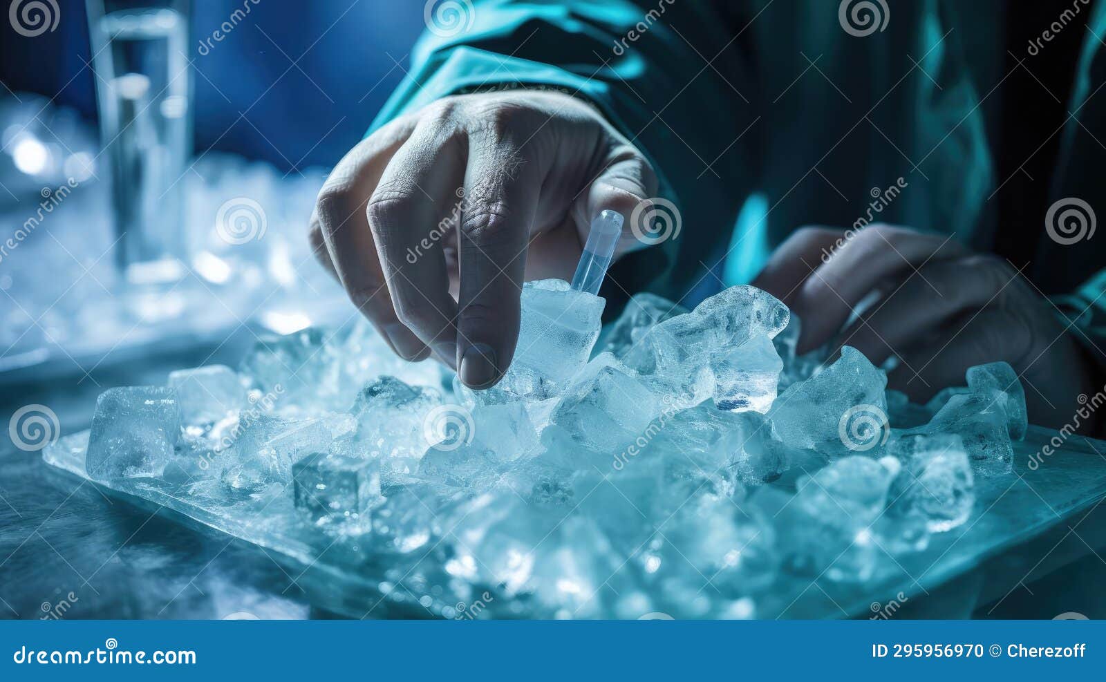 Climate Engineer Exploring Ice Stock Photo - Image of climate, backpack ...