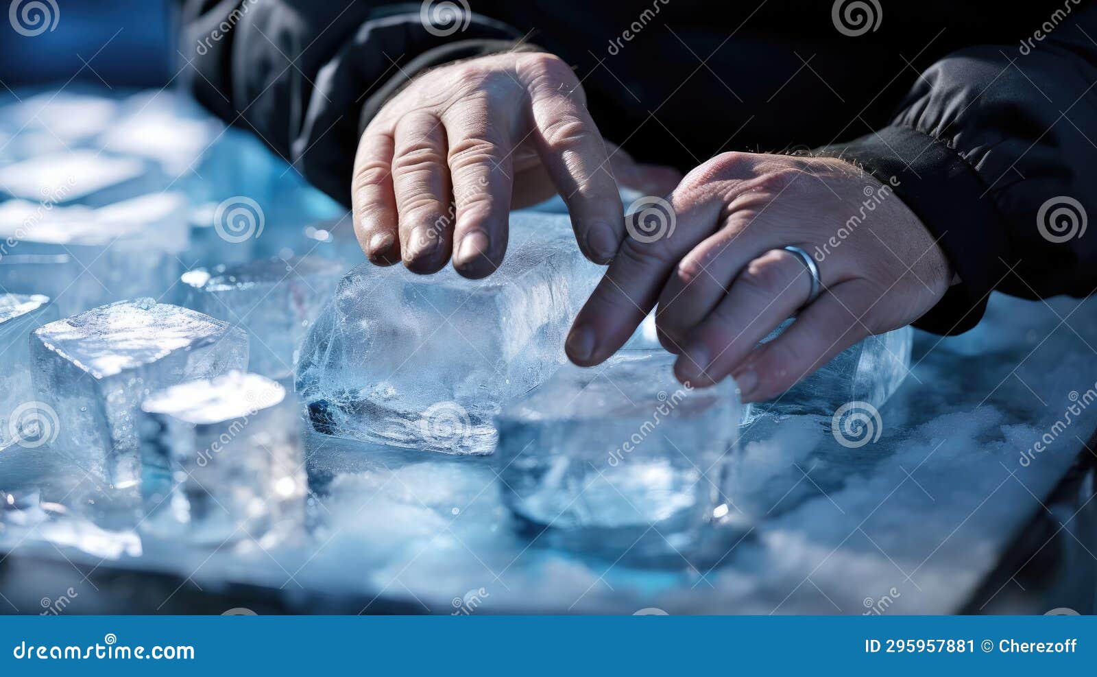 Climate Engineer Exploring Ice Stock Image - Image of nature, delivery ...