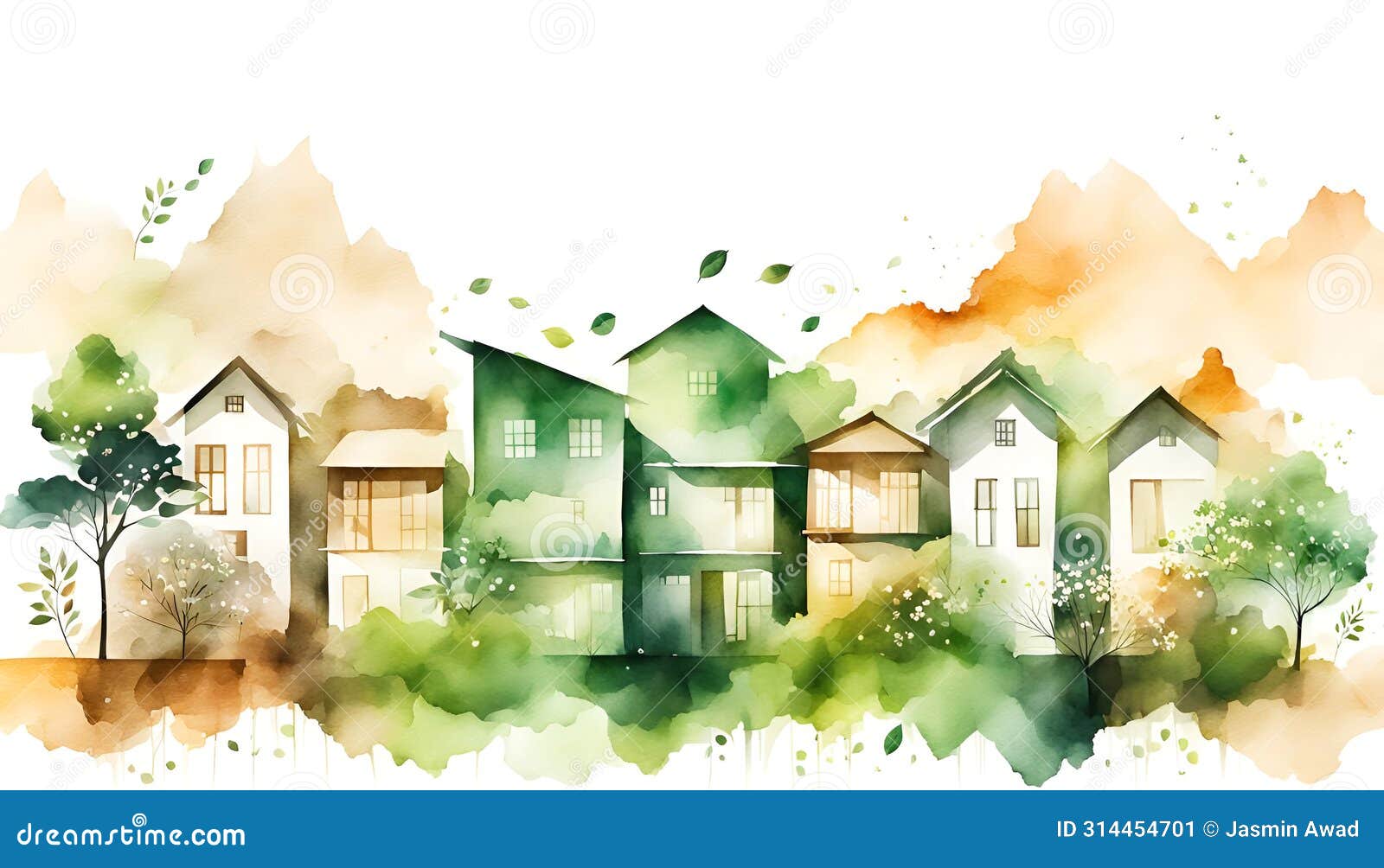 Climate Friendly Housing with Copy Space Abstract Stock Illustration ...