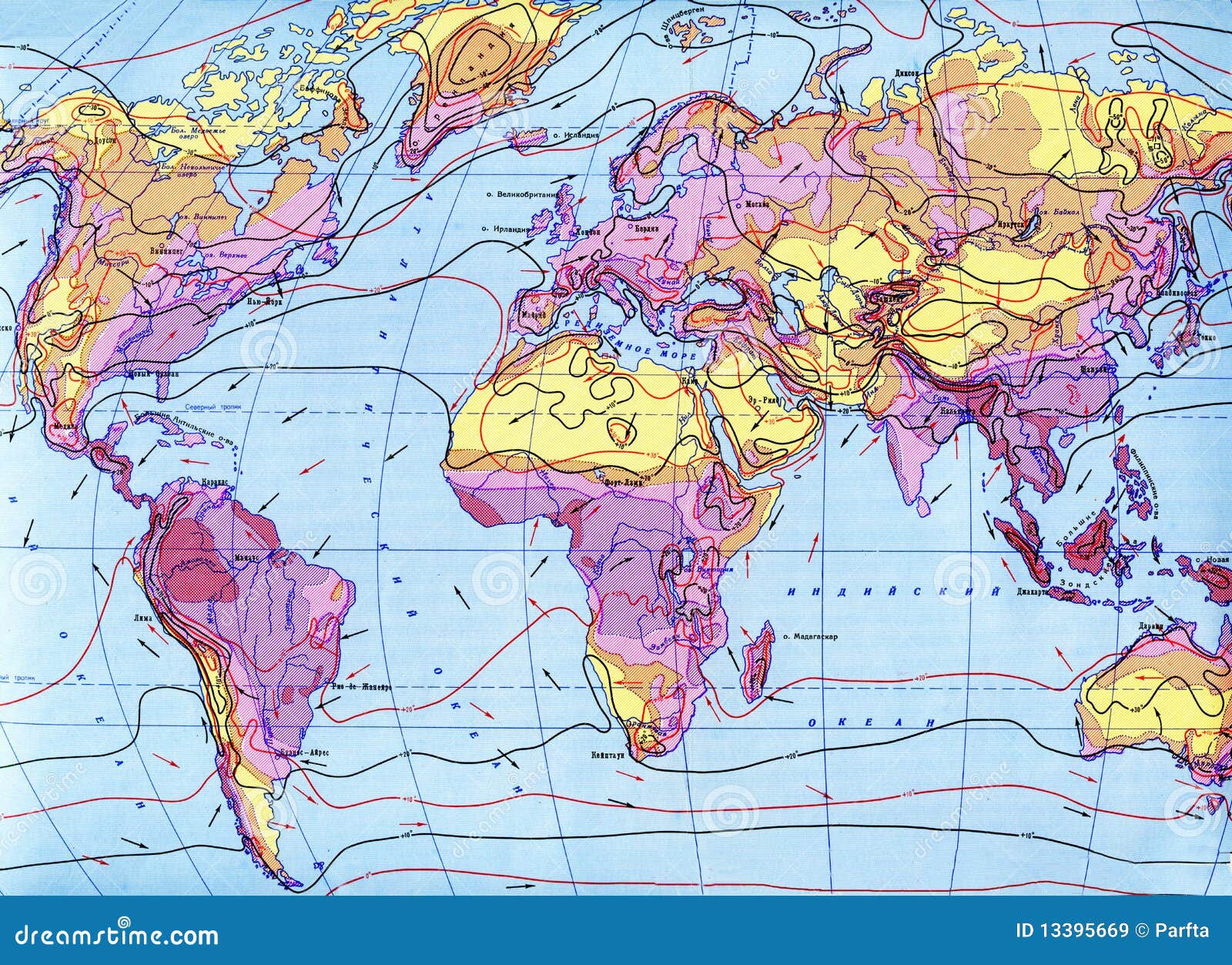 Climate Map of the World HR Stock Illustration - Illustration of ...