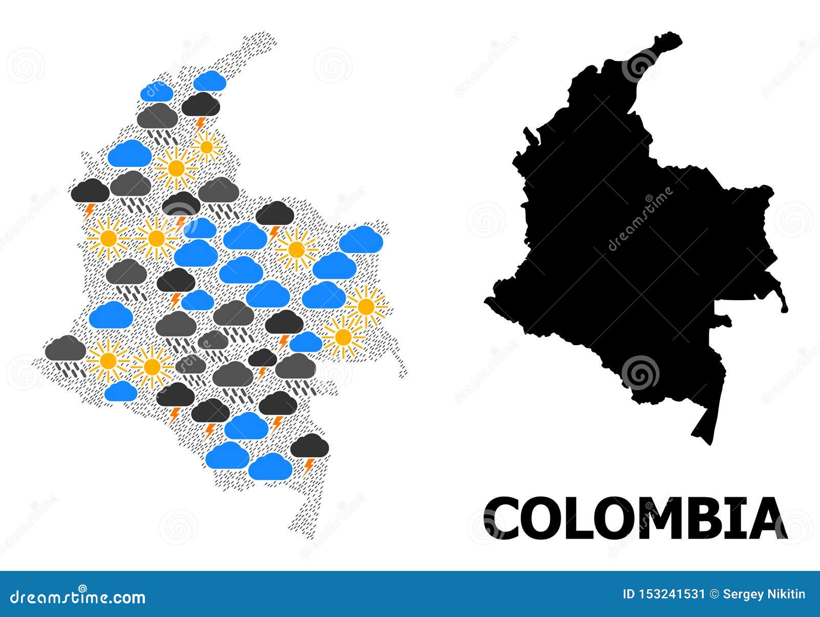 Climate Mosaic Map of Colombia Stock Illustration - Illustration of ...