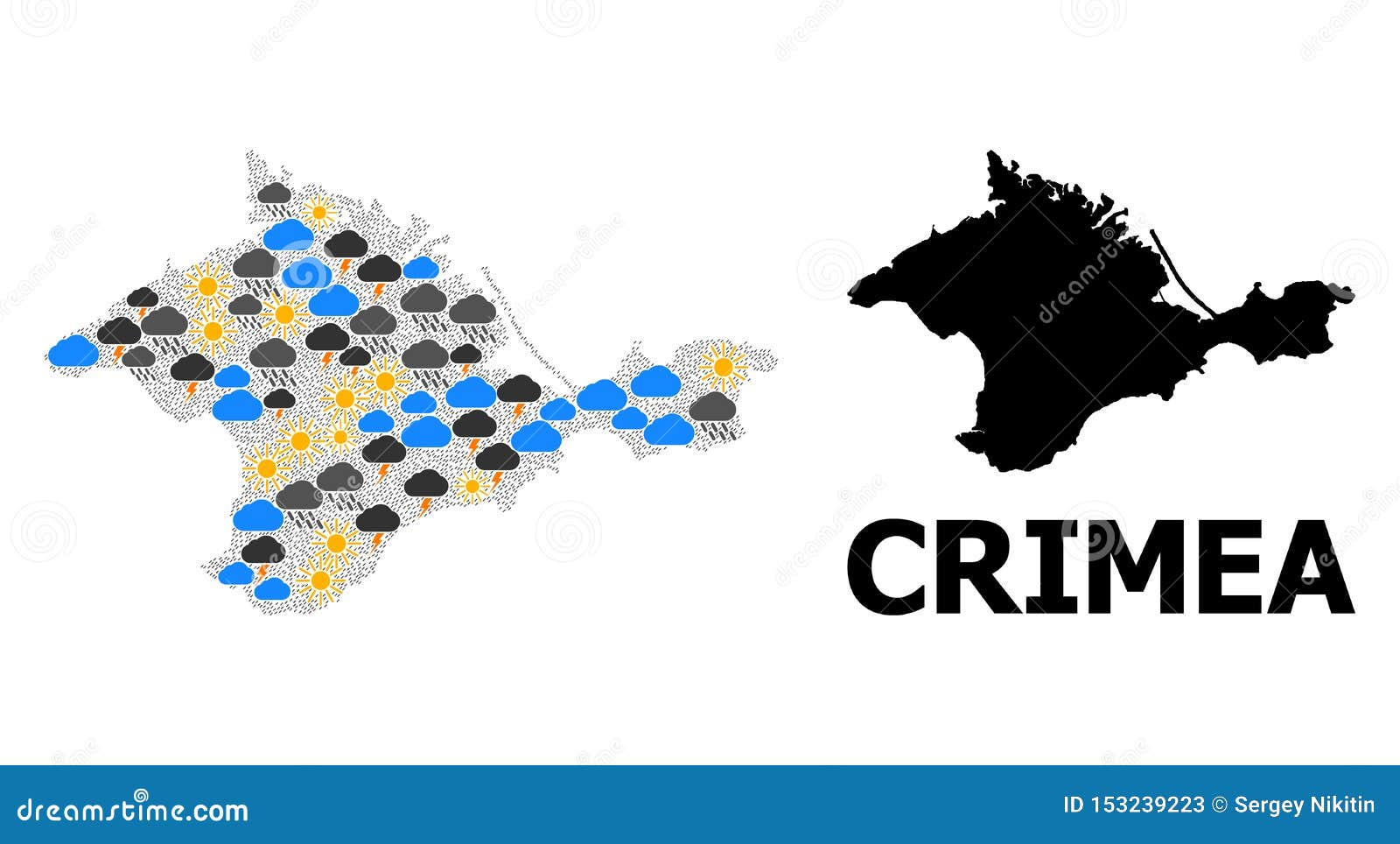 Climate Mosaic Map of Crimea Stock Illustration - Illustration of ...