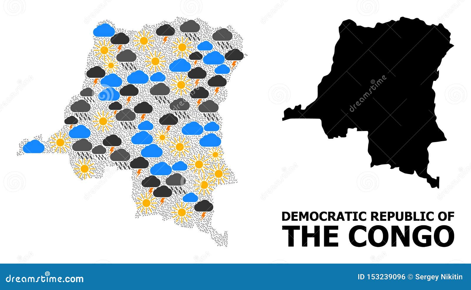 Climate Mosaic Map of Democratic Republic of the Congo Stock ...