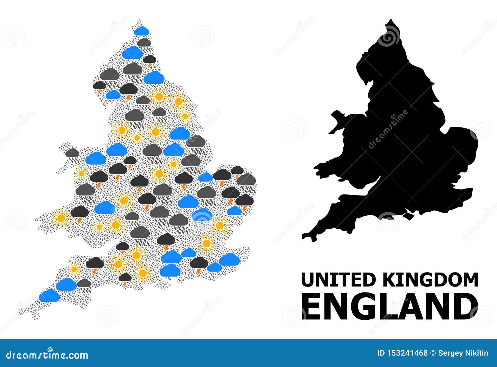 Climate Mosaic Map of England Stock Illustration - Illustration of ...