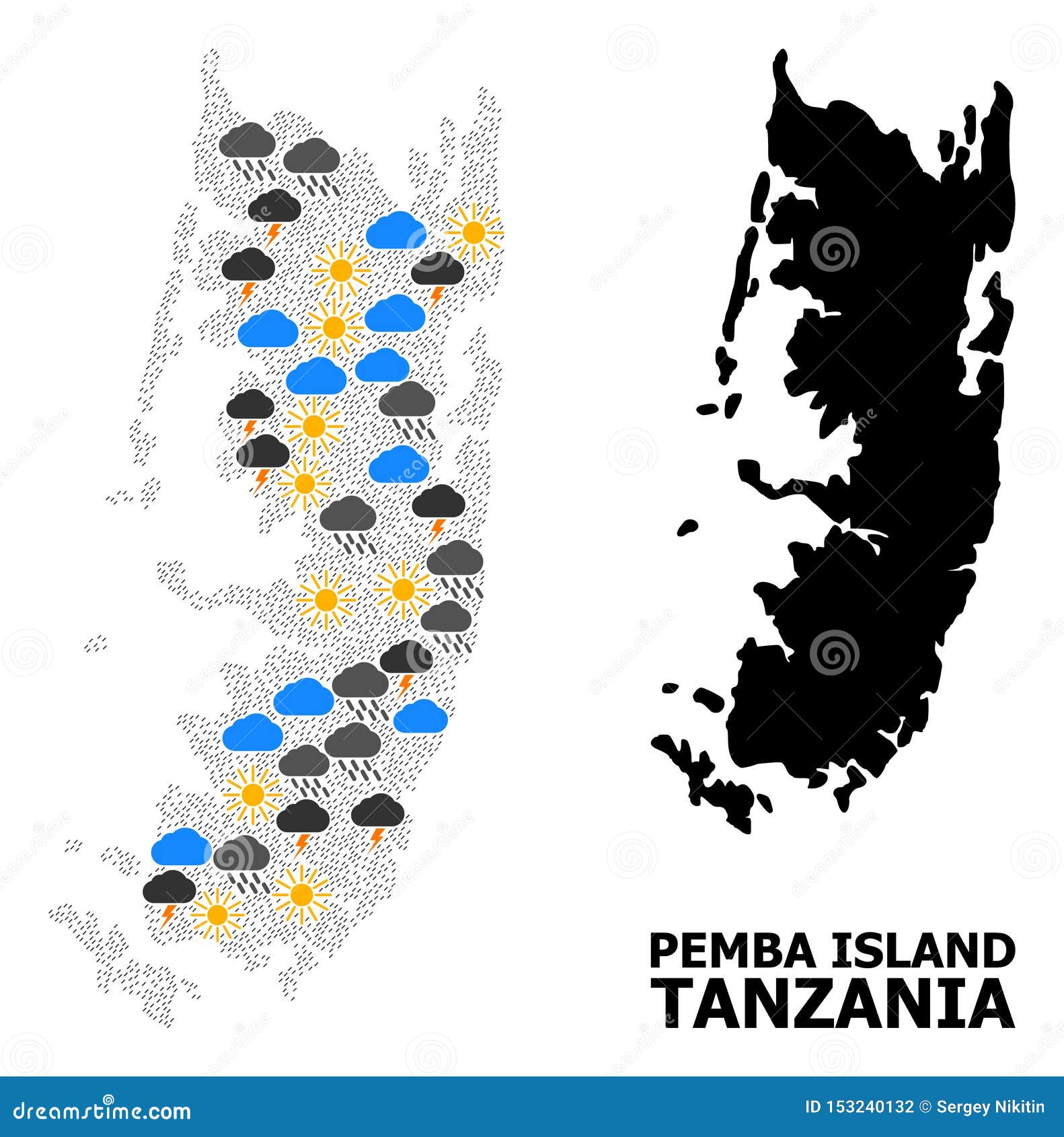 Climate Mosaic Map Of Bowen Island Royalty-Free Cartoon | CartoonDealer ...