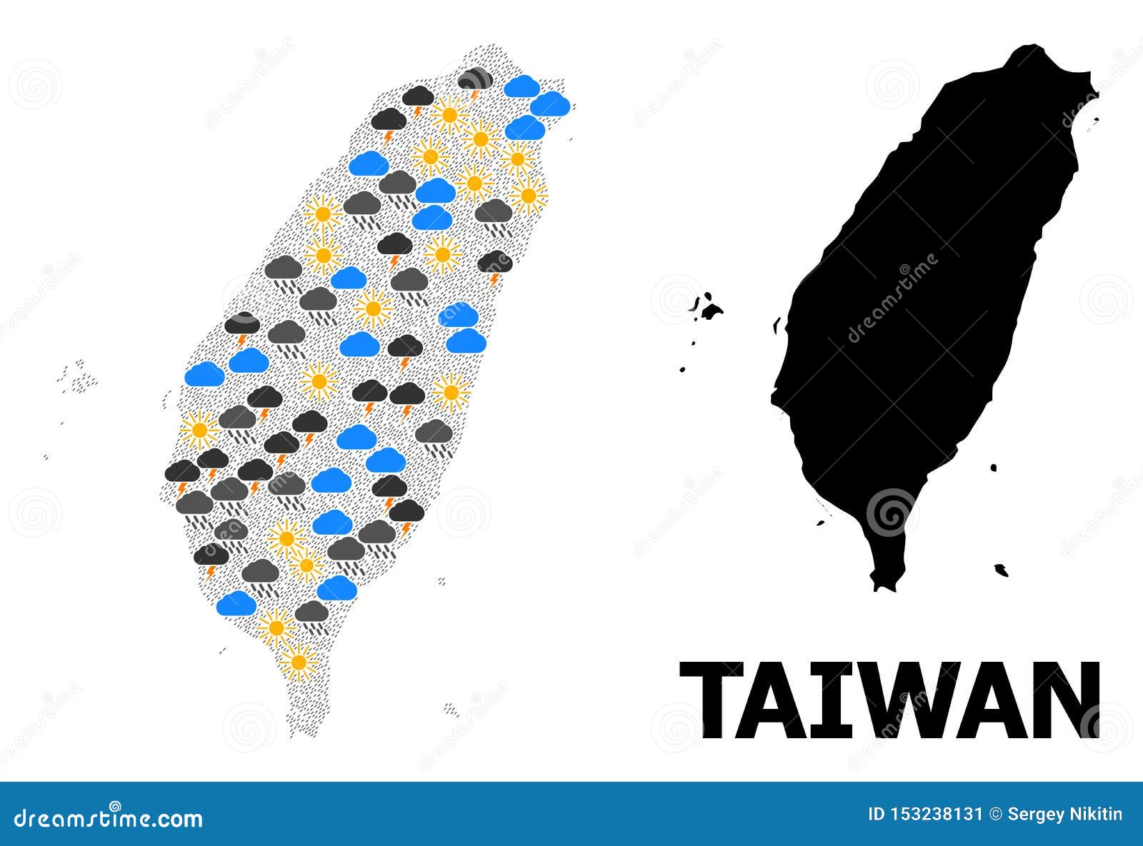 Climate Mosaic Map of Taiwan Stock Illustration - Illustration of ...