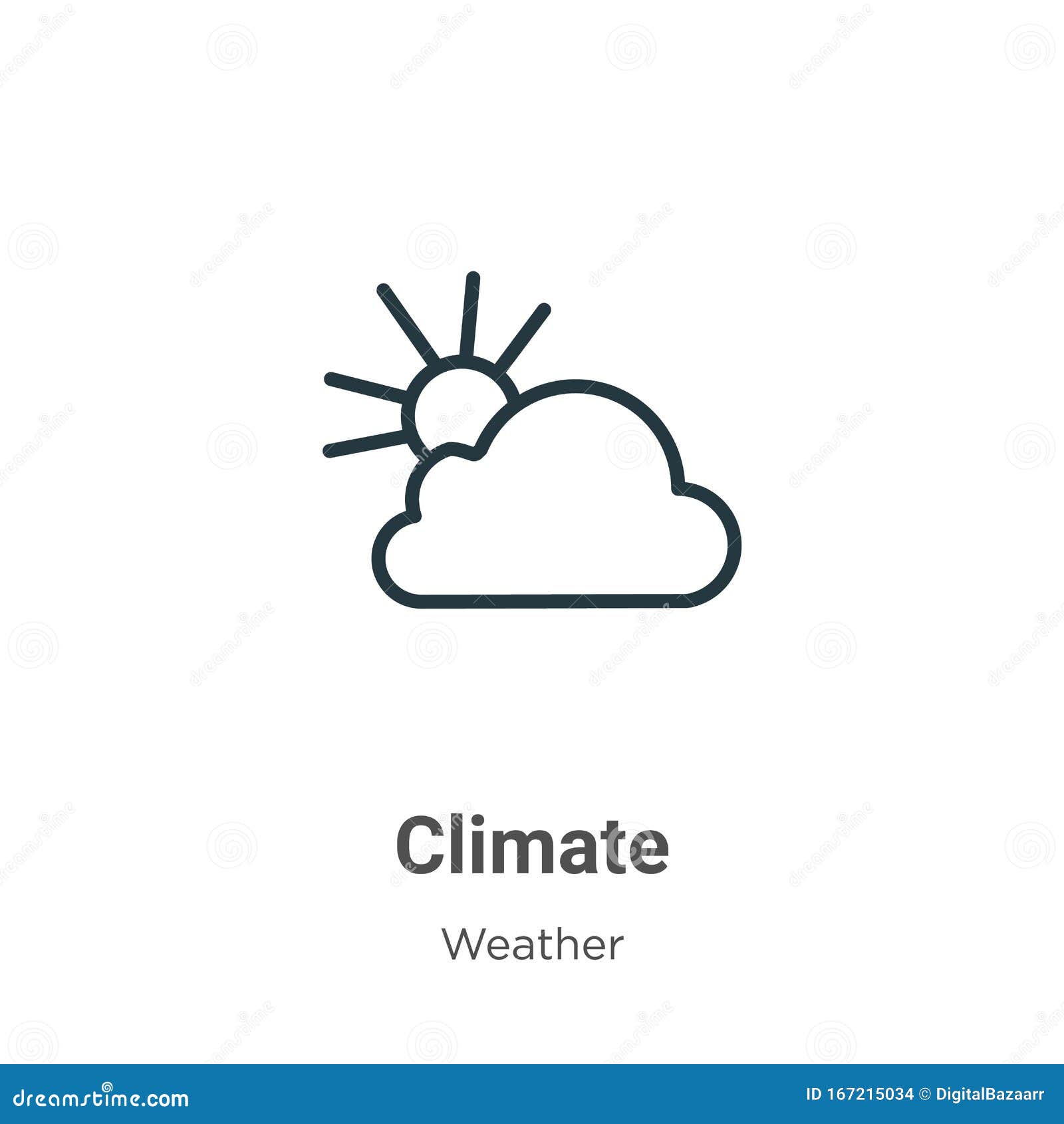 Climate Outline Vector Icon. Thin Line Black Climate Icon, Flat Vector ...