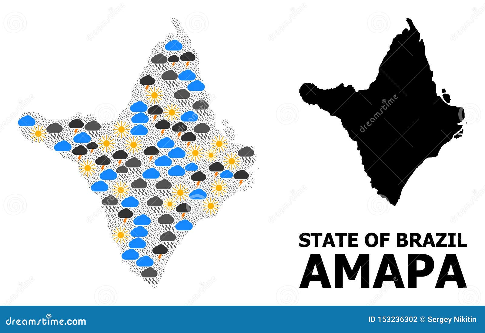 Climate Pattern Map of Amapa State Stock Illustration - Illustration of ...