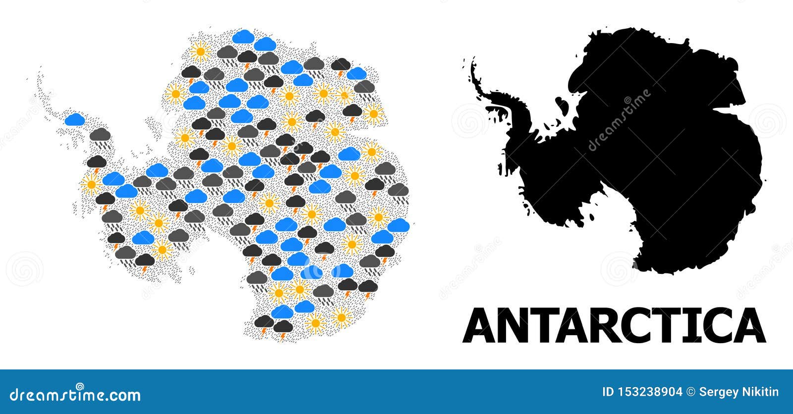 Climate Pattern Map of Antarctica Stock Illustration - Illustration of ...