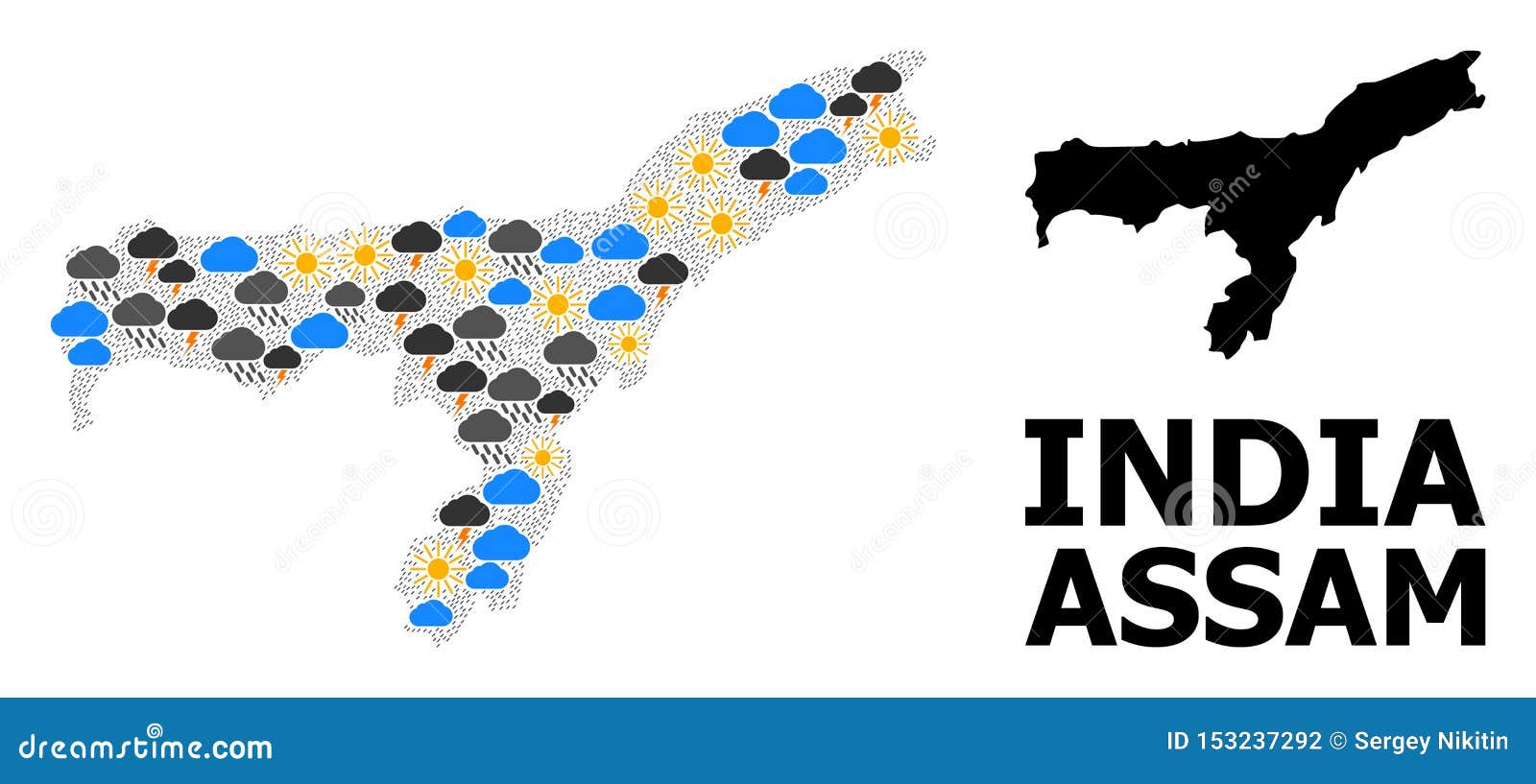Climate Pattern Map of Assam State Stock Illustration - Illustration of ...