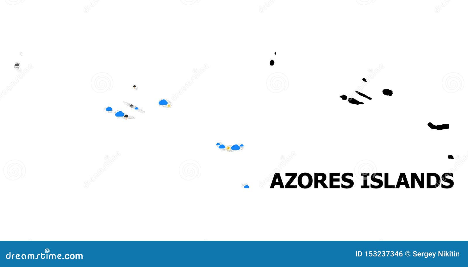 Climate Pattern Map of Azores Islands Stock Illustration - Illustration ...