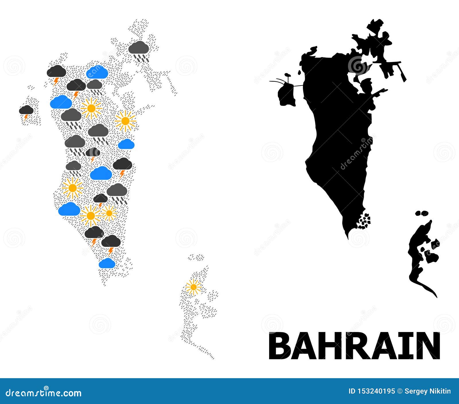 Climate Pattern Map of Bahrain Stock Illustration - Illustration of ...