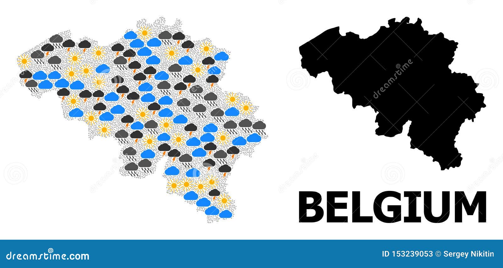 Climate Pattern Map of Belgium Stock Illustration - Illustration of ...