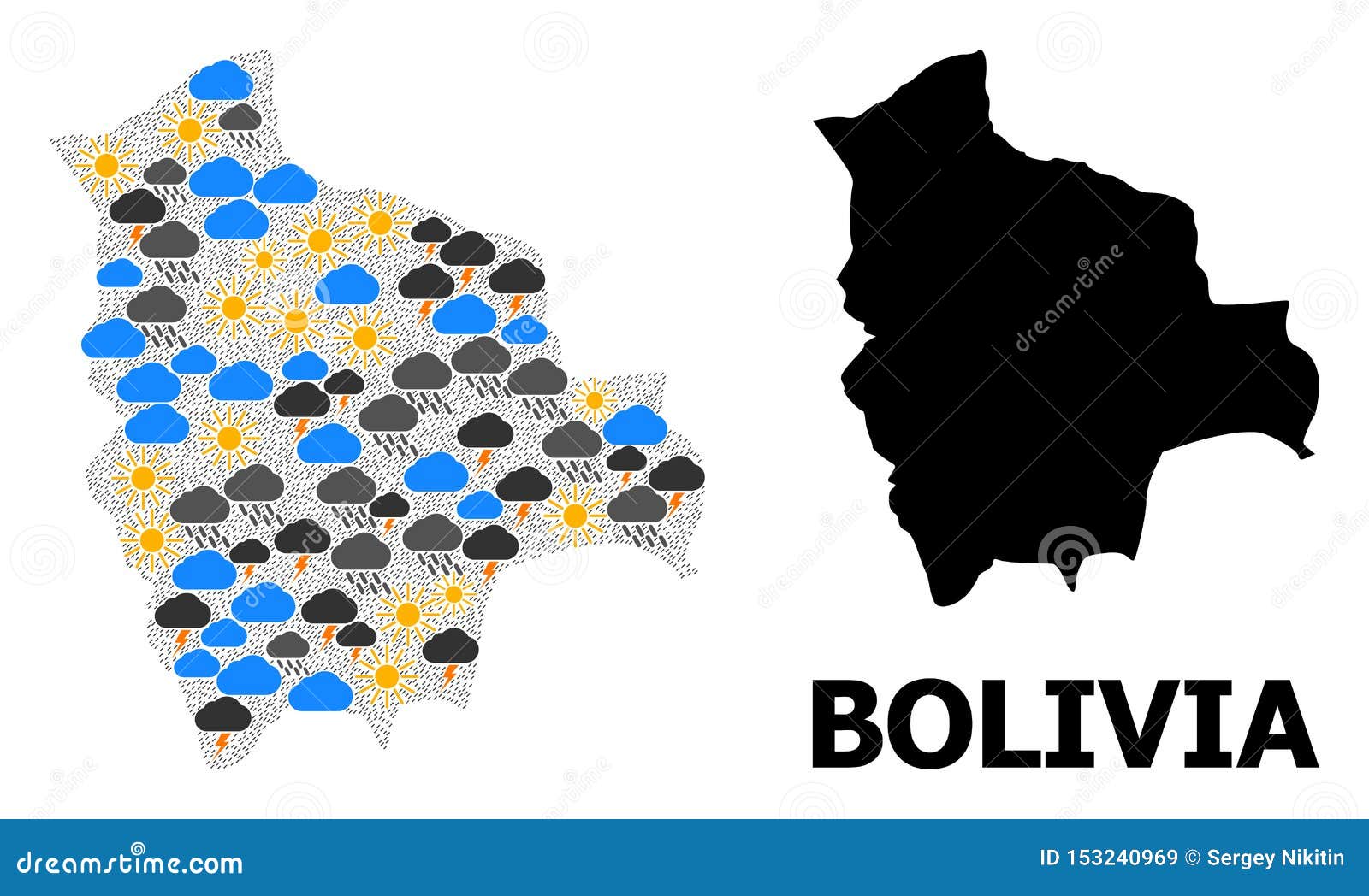 Climate Pattern Map of Bolivia Stock Illustration - Illustration of ...