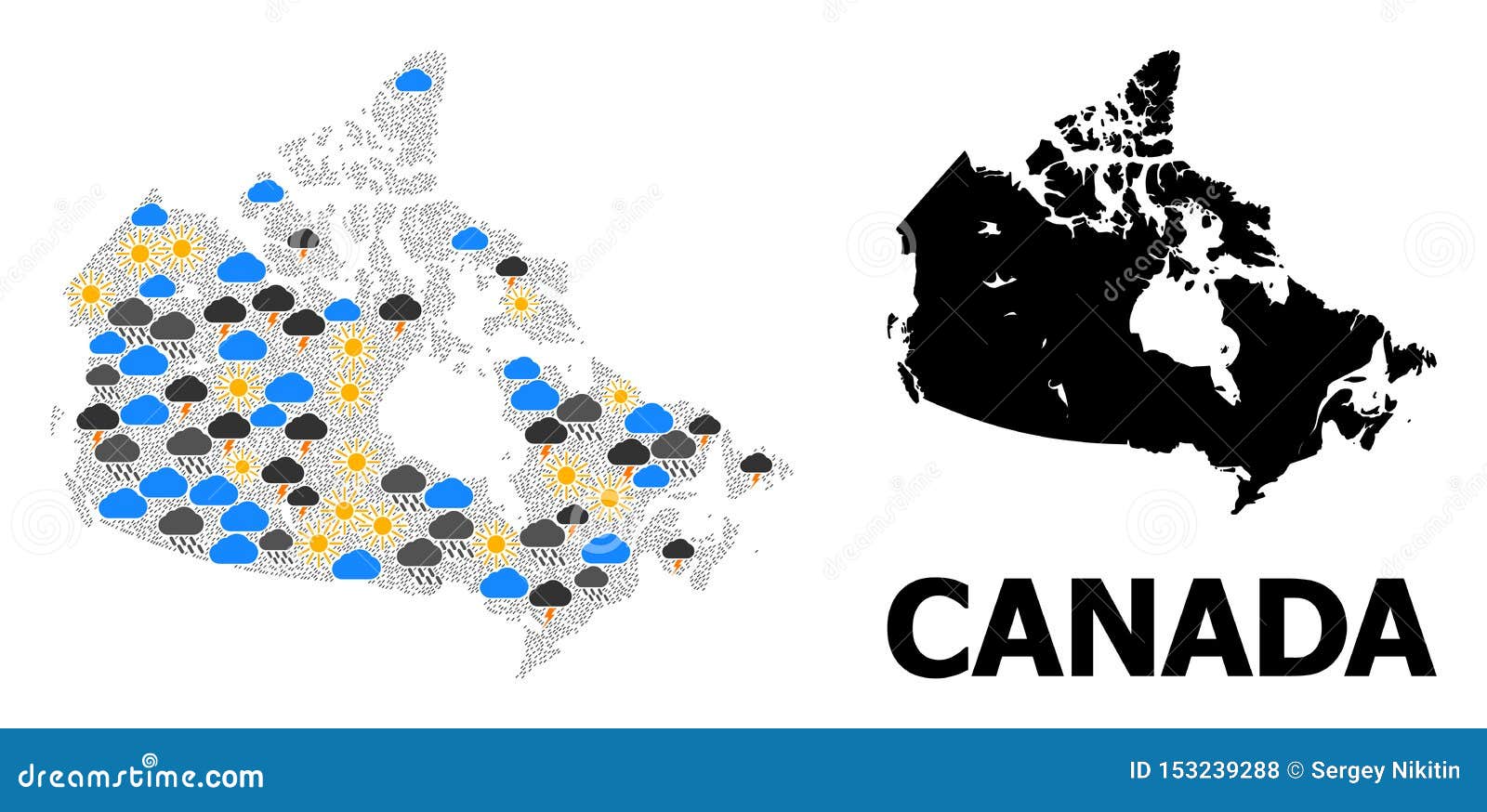 Climate Pattern Map of Canada Stock Illustration - Illustration of ...