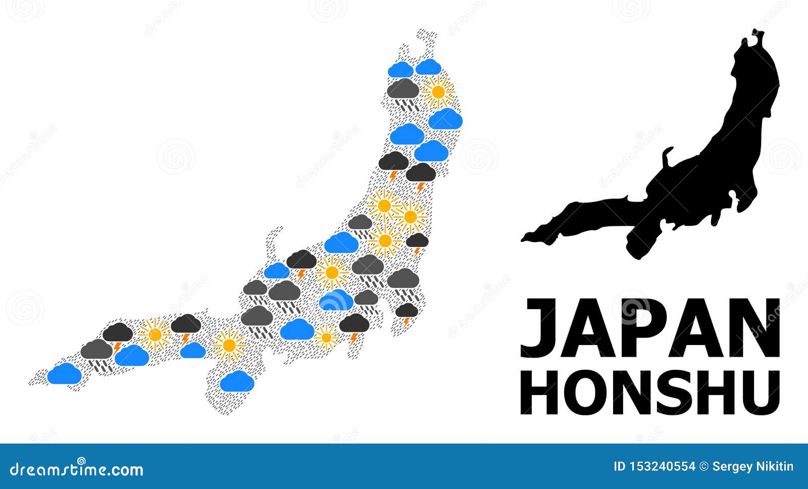 Climate Pattern Map of Honshu Island Stock Illustration - Illustration ...