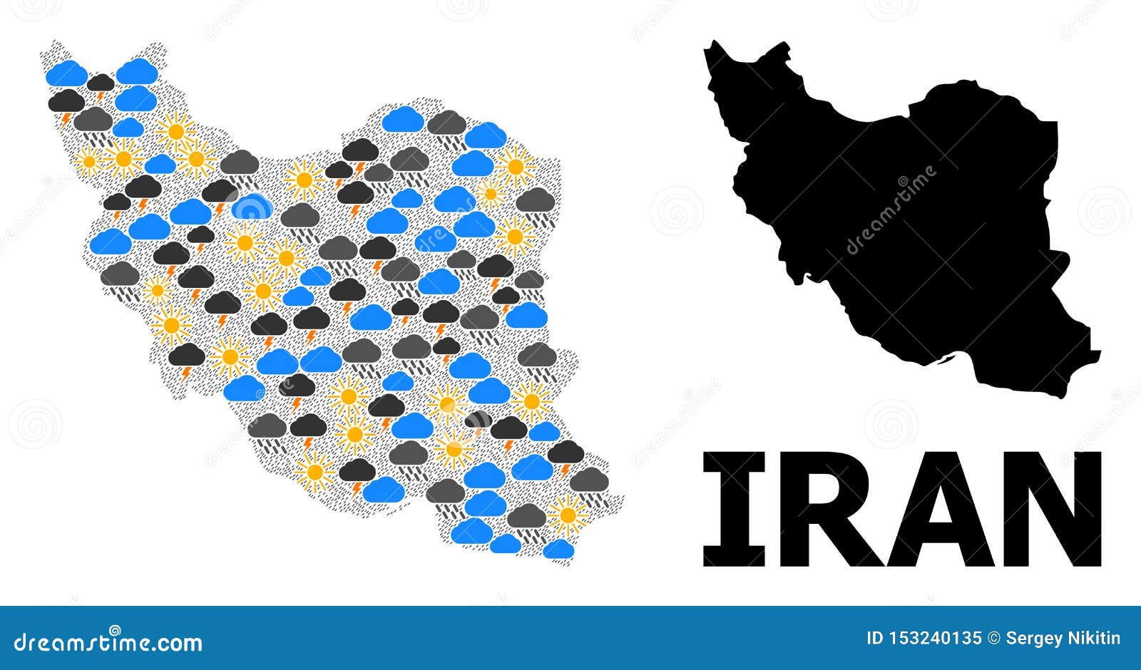 Climate Pattern Map of Iran Stock Illustration - Illustration of ...