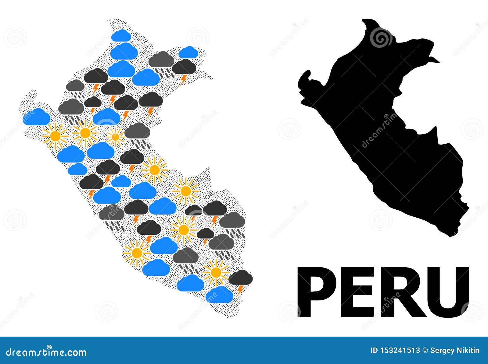 Climate Pattern Map of Peru Stock Illustration - Illustration of ...