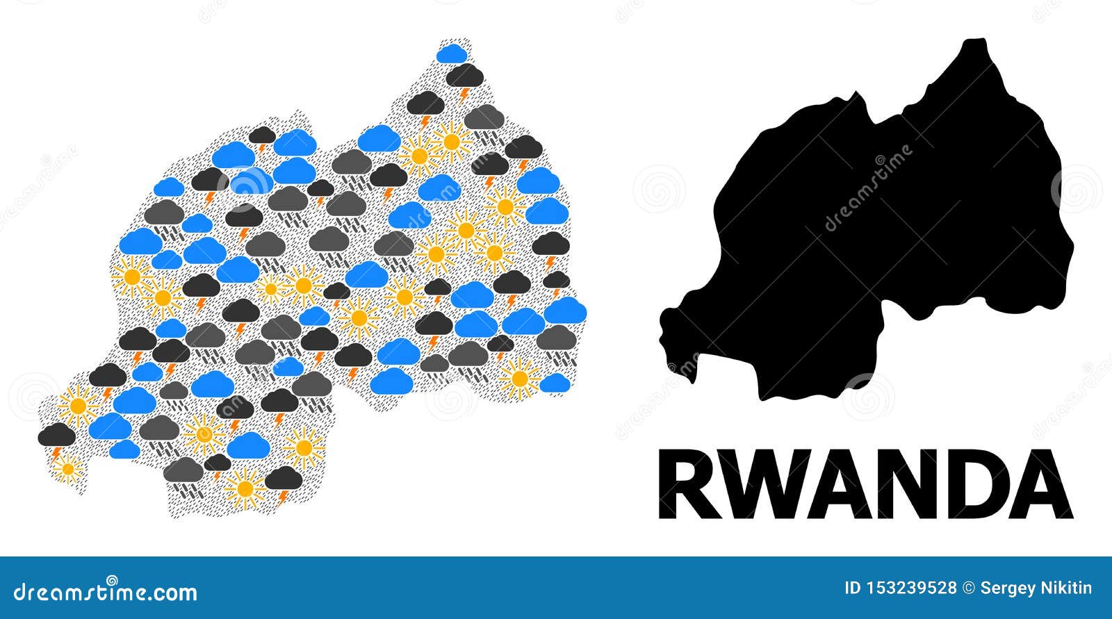 Climate Pattern Map of Rwanda Stock Illustration - Illustration of ...