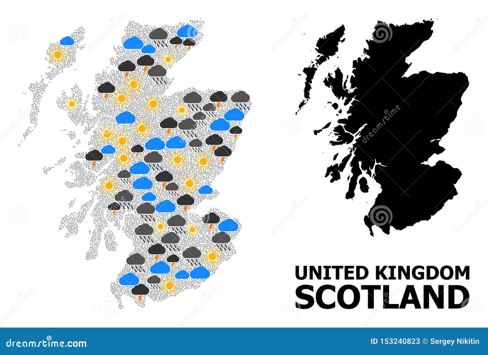 Climate Pattern Map of Scotland Stock Illustration - Illustration of ...