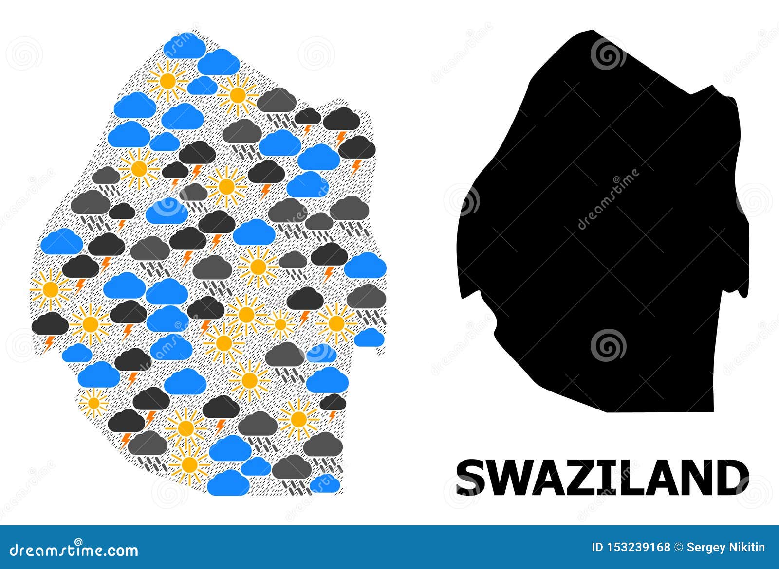 Climate Pattern Map of Swaziland Stock Illustration - Illustration of ...