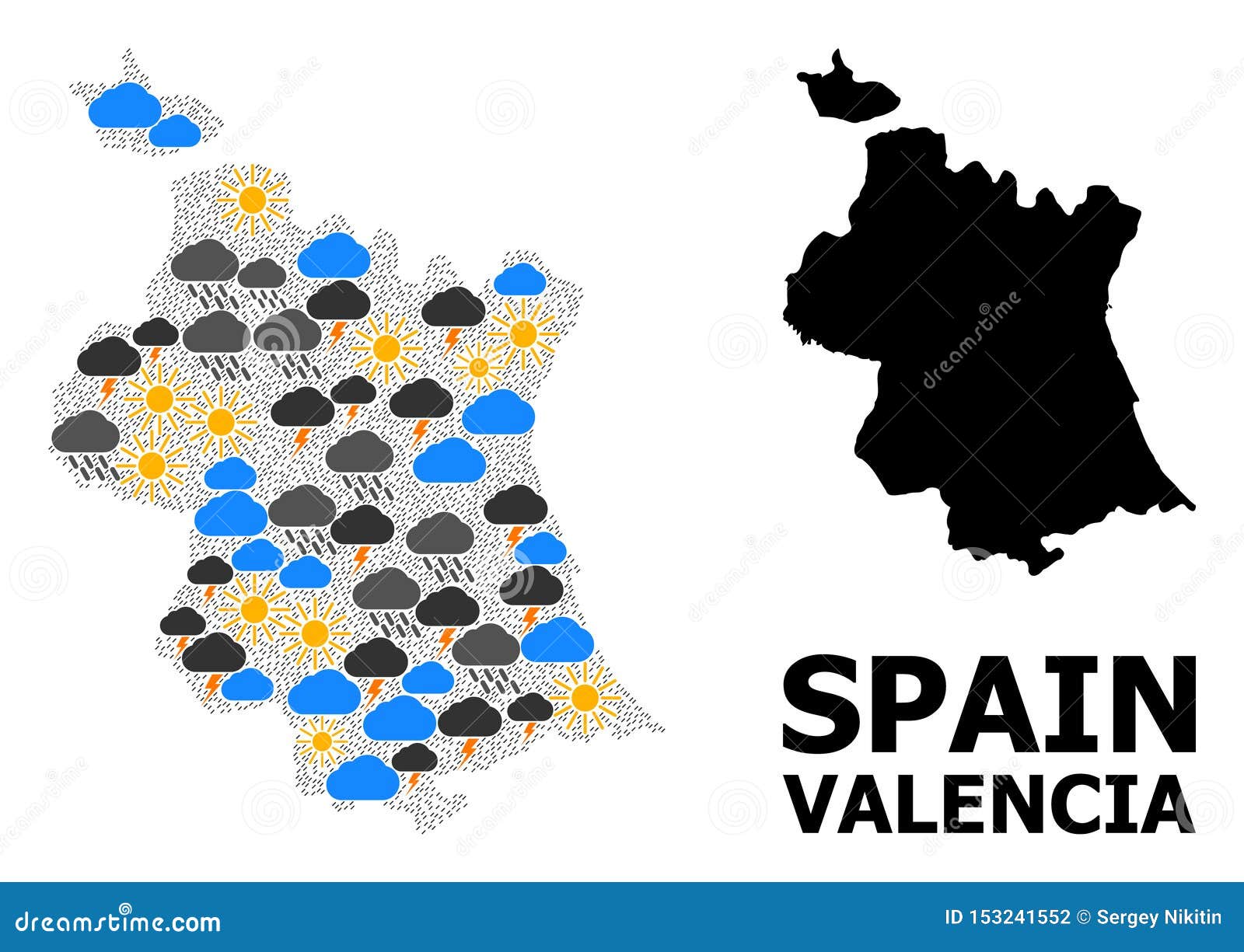 Climate Pattern Map of Valencia Province Stock Illustration ...