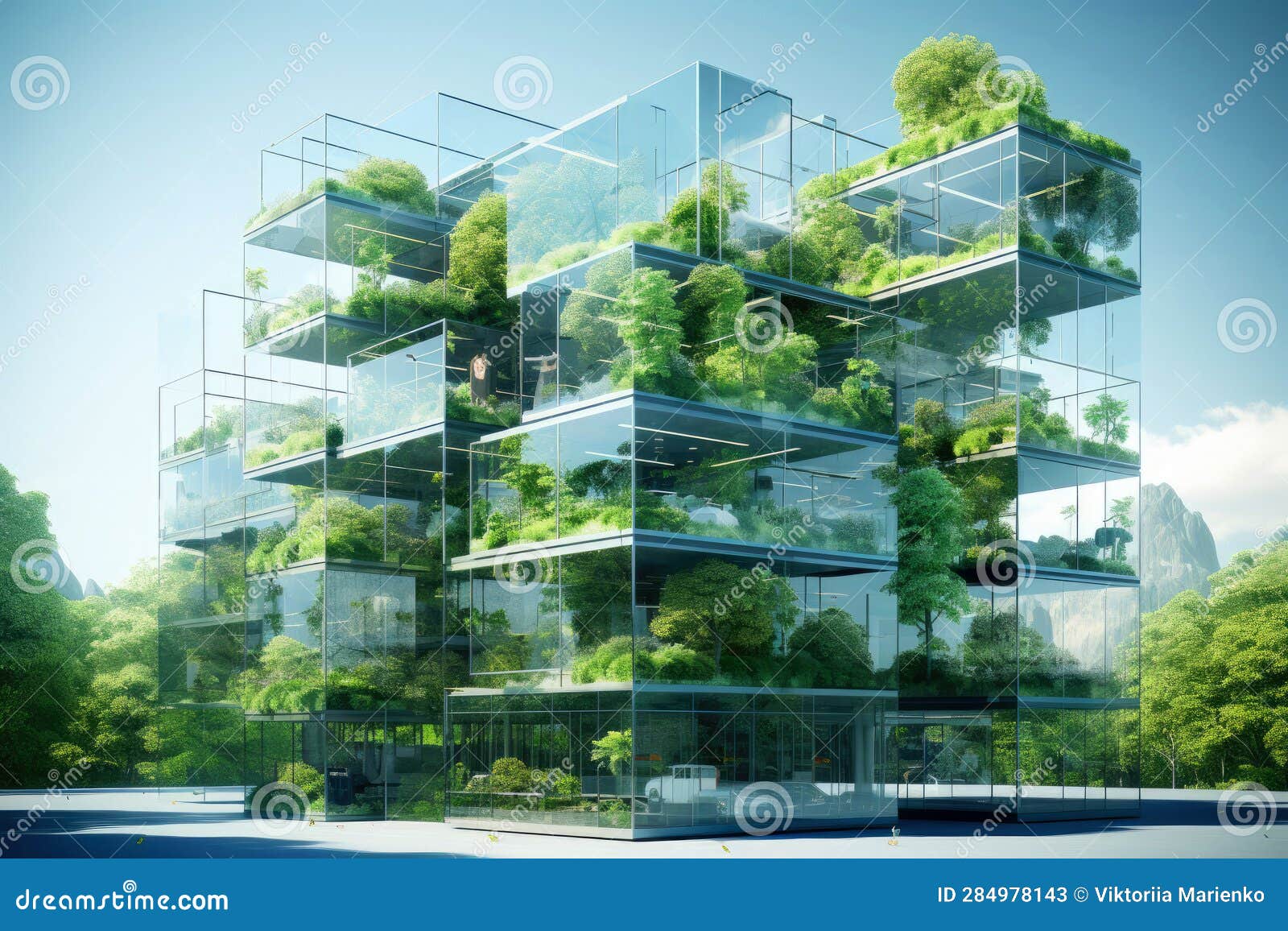 Climate Responsive Architecture: Green Tree Clad Glass Building Stock ...