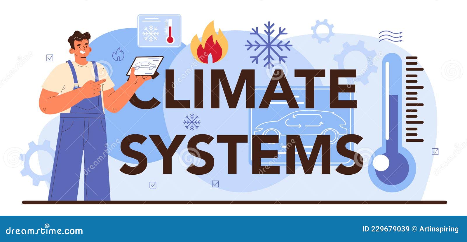 Climate Systems Typographic Header. Car Service Stock Vector ...