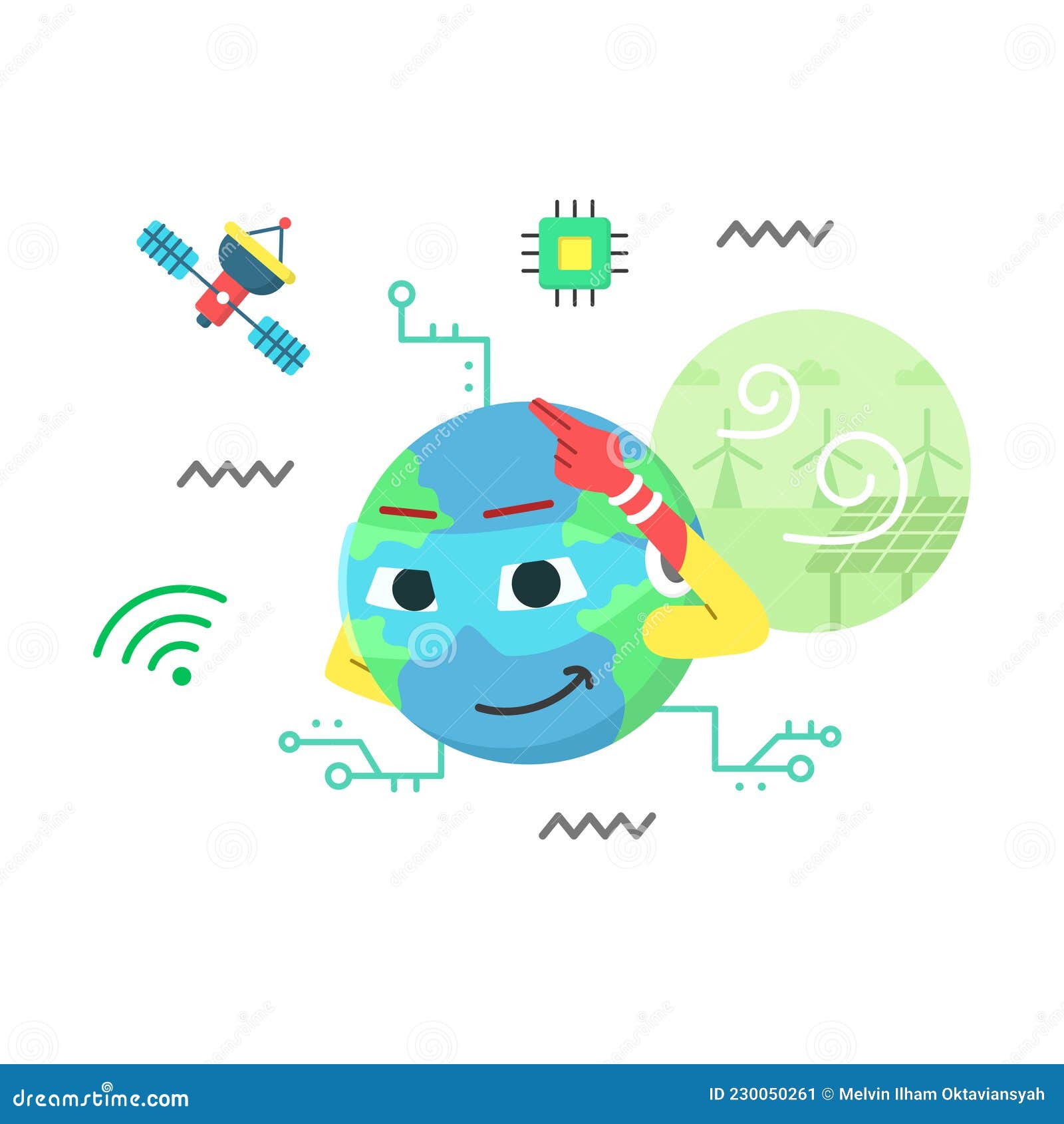 Climate Tech Vector Illustration for Climate Theme Stock Vector ...