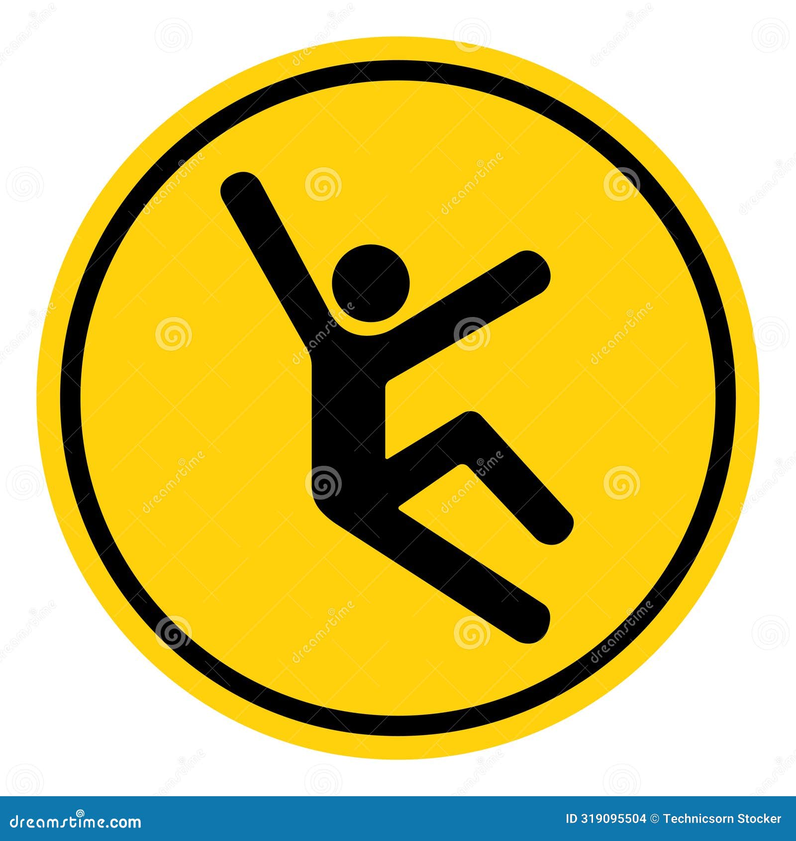 Climb Hazard Symbol Sign, Vector Illustration, Isolate on White ...