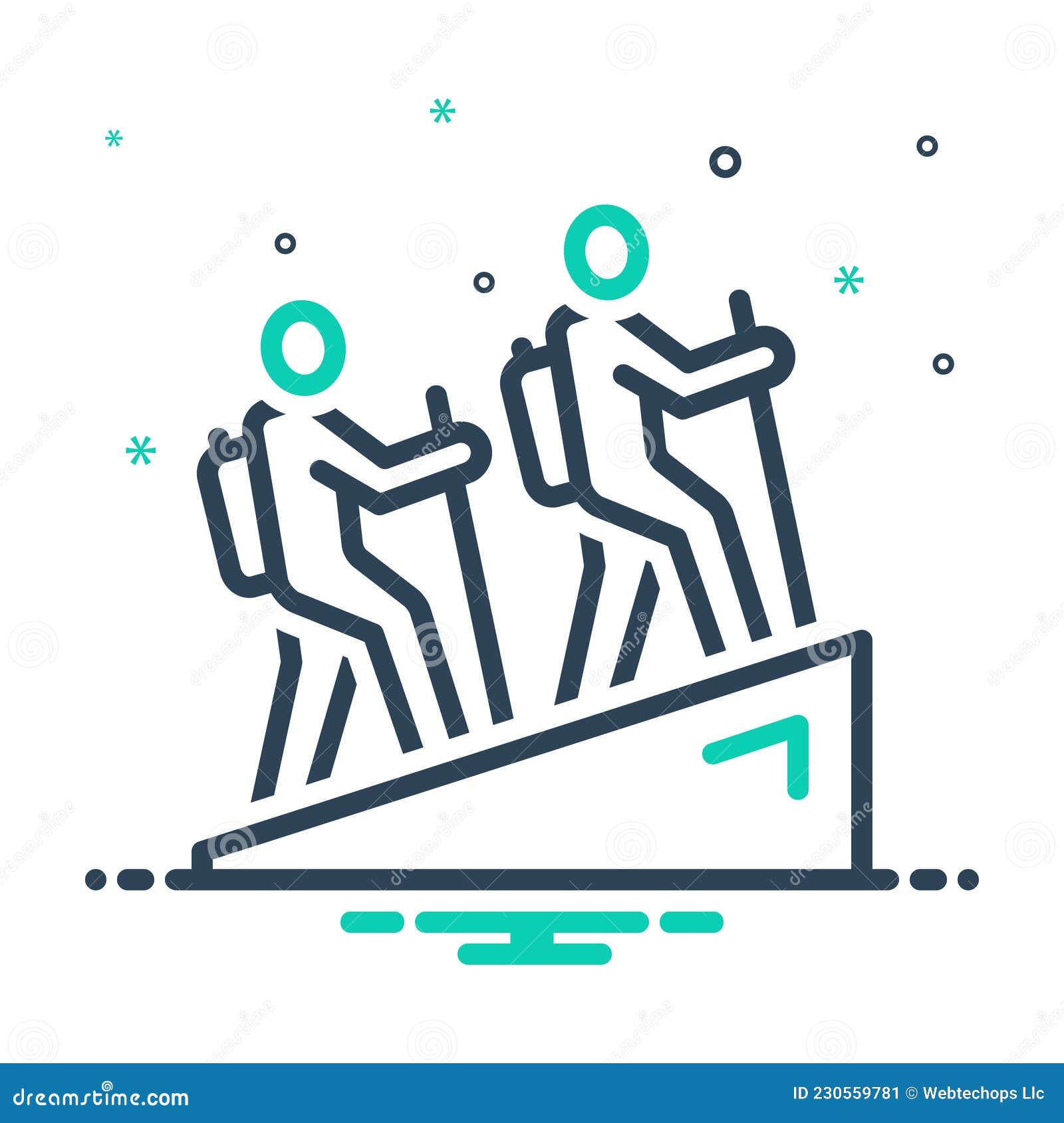 Climber Mountaineer Icon Of 3 Types Color, Black And White, Outline ...