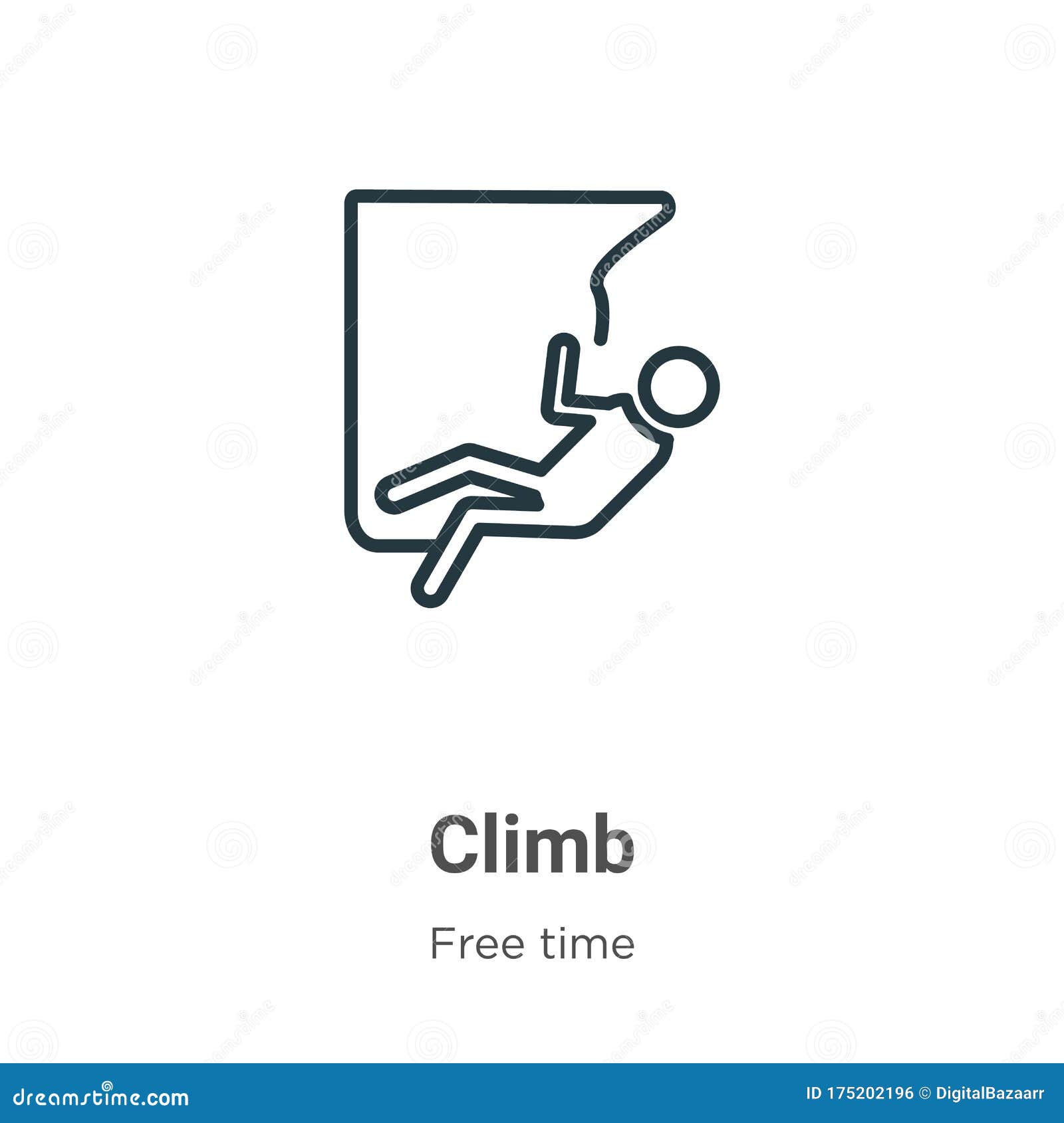 Climb Outline Vector Icon. Thin Line Black Climb Icon, Flat Vector ...