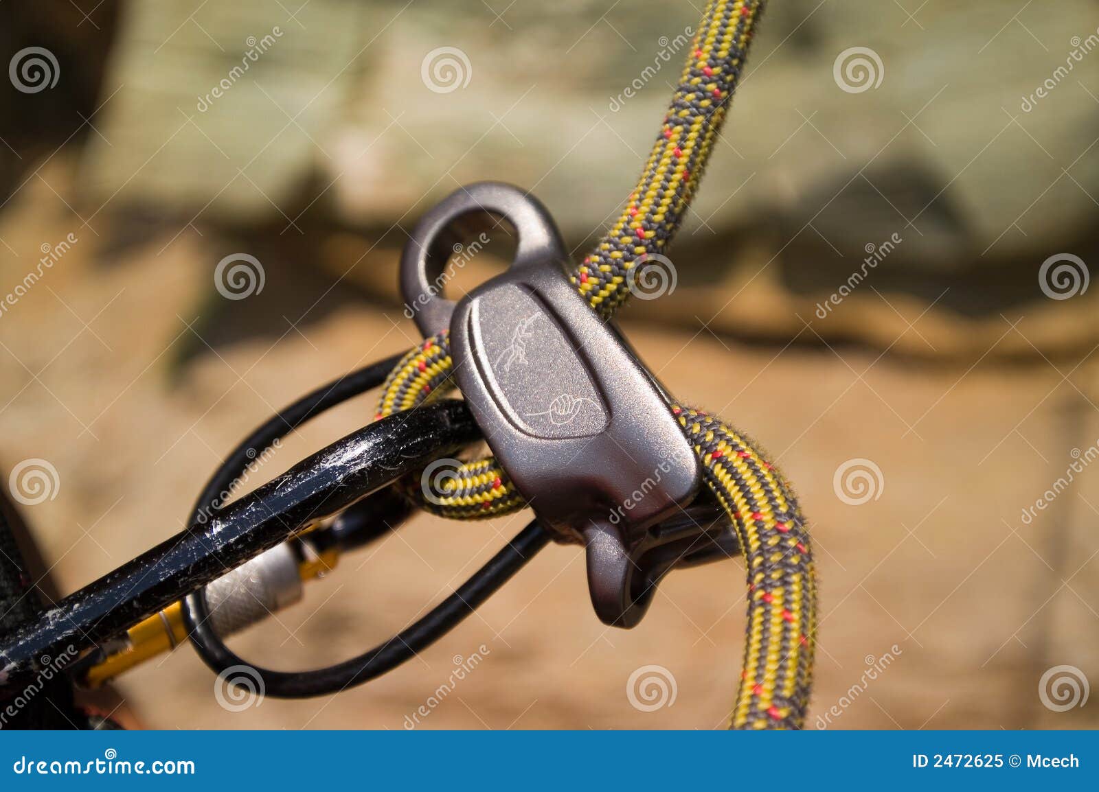 Climb safely stock image. Image of guide, device, wall - 2472625