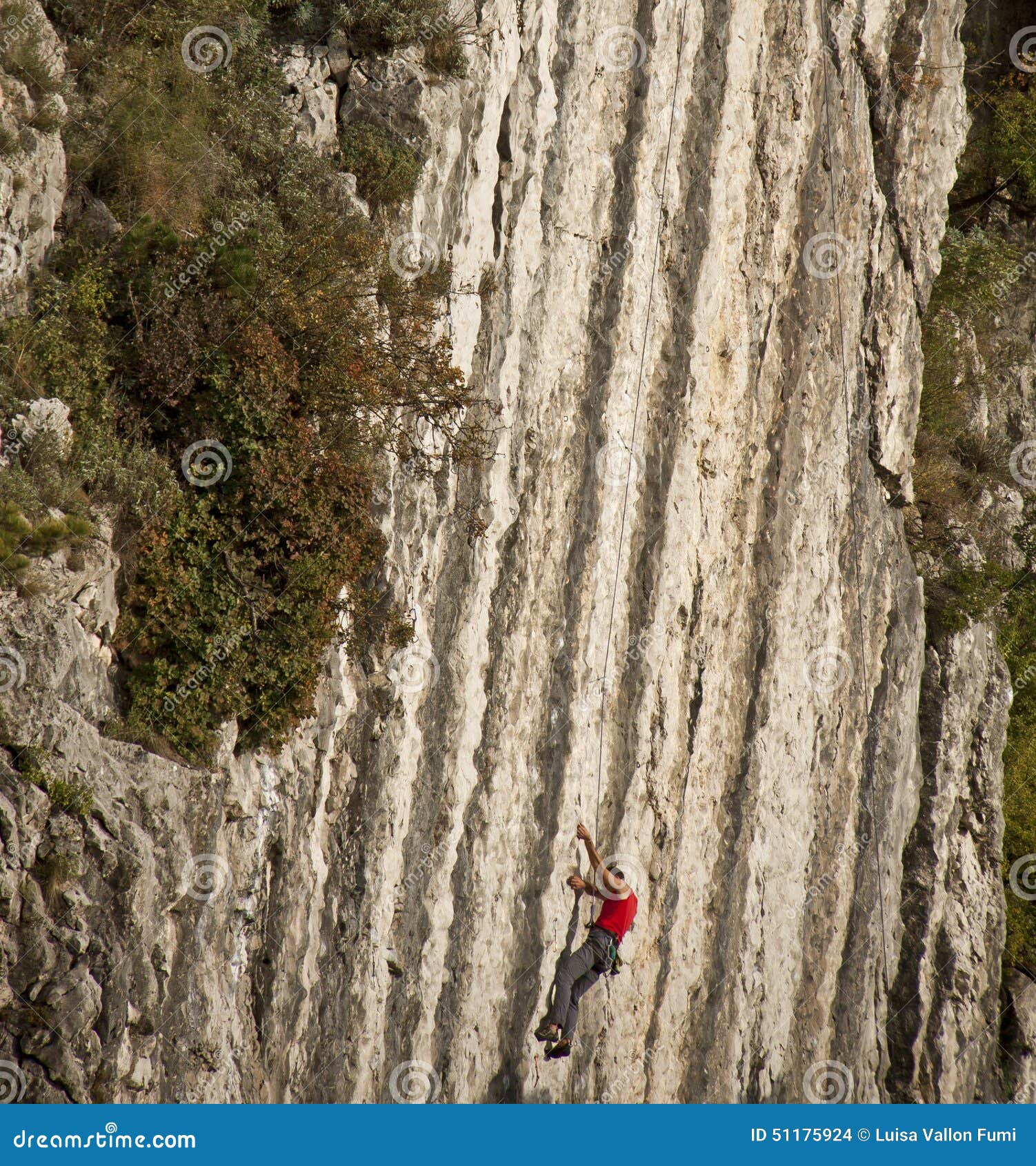 Climber Ascending Difficult Stone Wall Editorial Stock Image - Image of ...