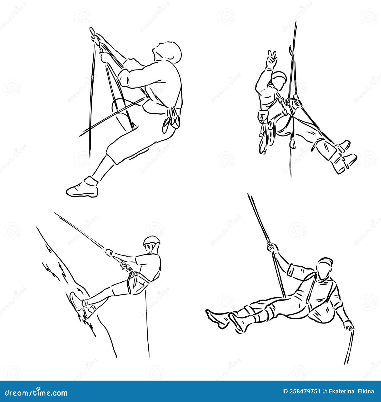 Climber Climbing a Cliff, Rock Climber Vector Sketch Stock Vector ...