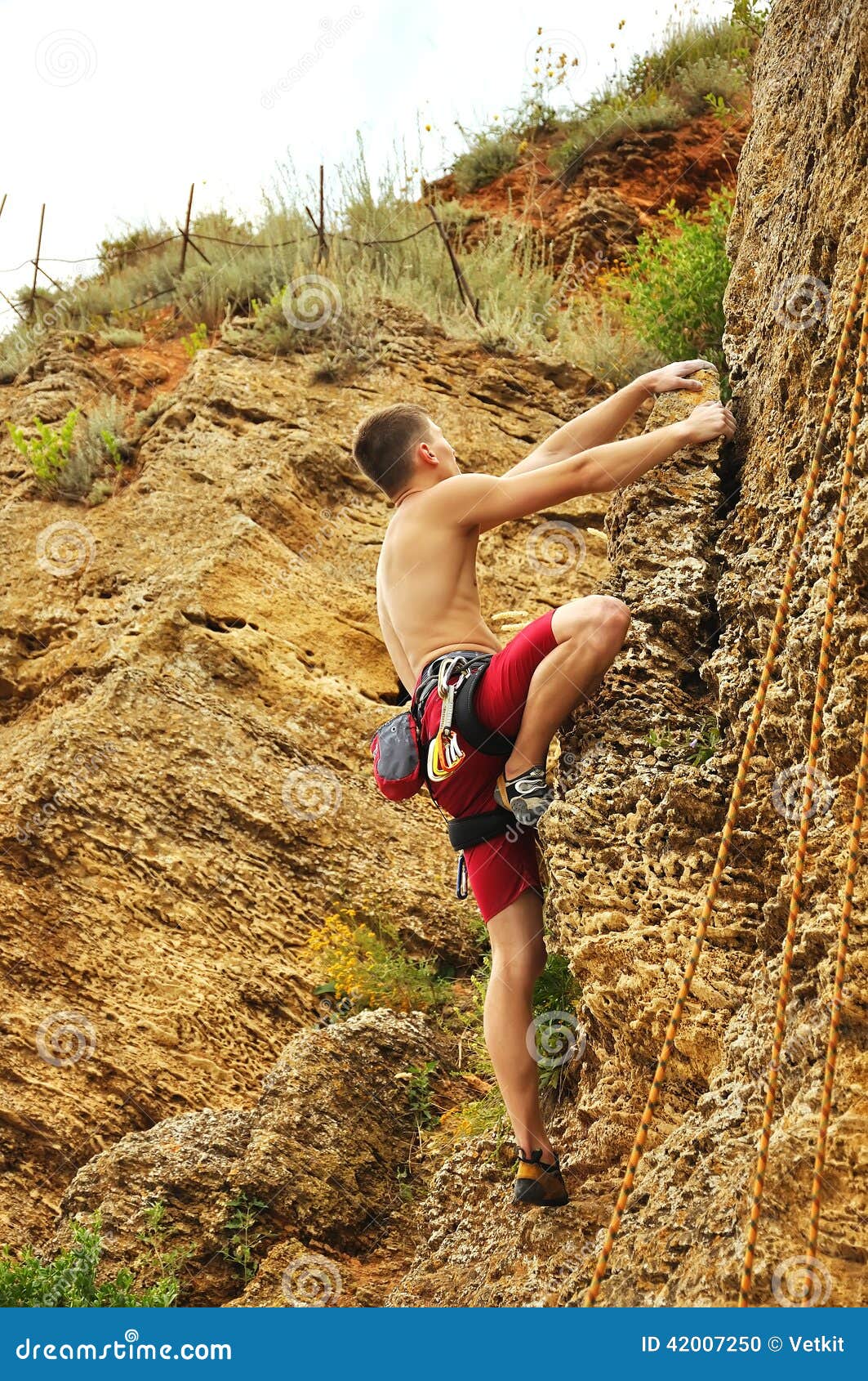 Climber climbing stock photo. Image of fearless, athletic - 42007250