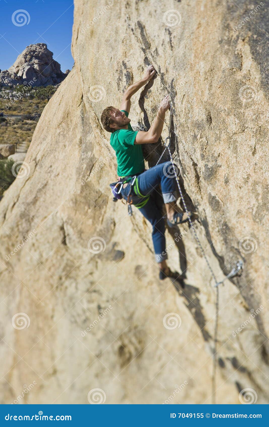 Climber Clinging To a Cliff. Stock Image - Image of struggle, rope: 7049155