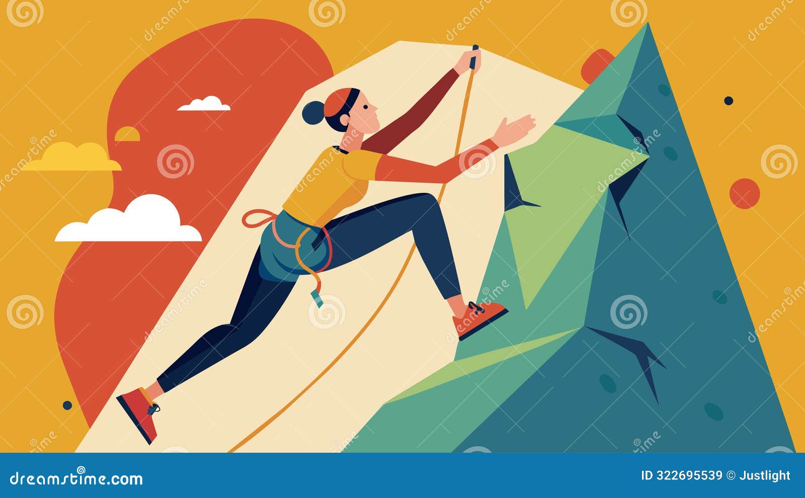 The Climber Contemplates Their Next Move Carefully Reaching for the ...