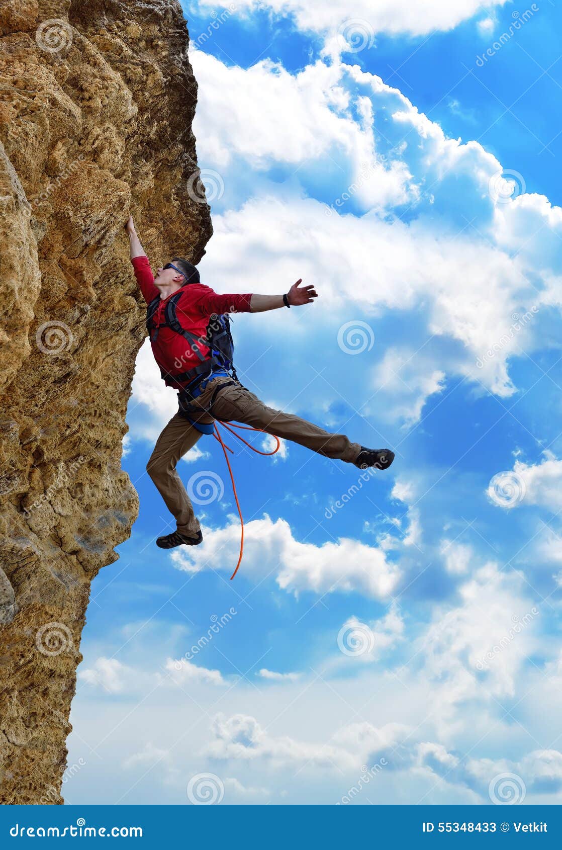 Climber fell from a cliff stock image. Image of altitude - 55348433