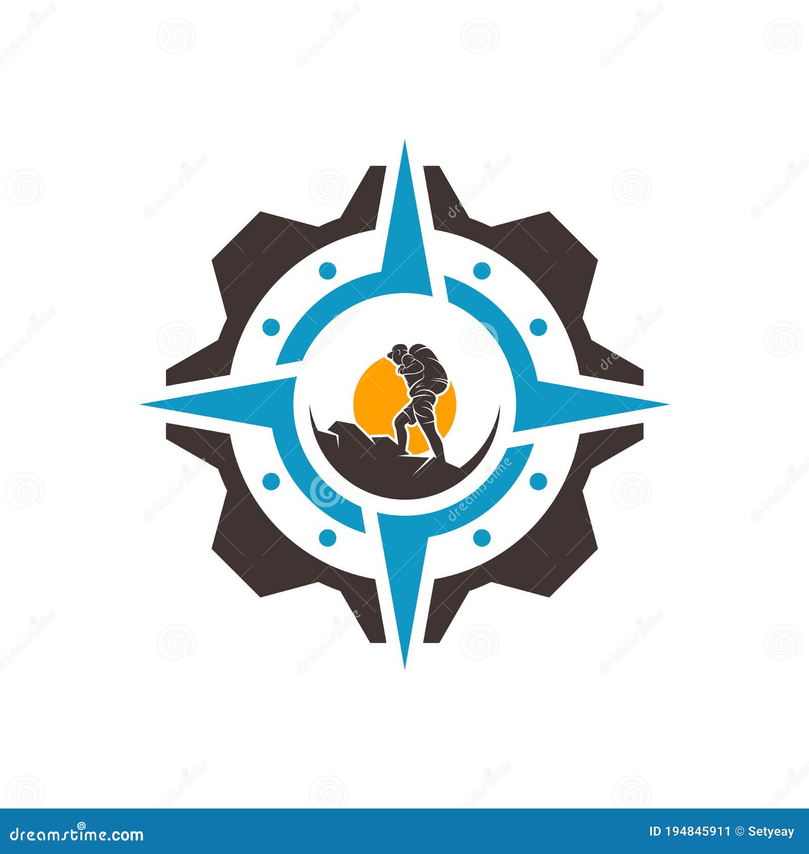 Climber With Gear Logo Design Vector Template. Outdoor Activity Logo ...