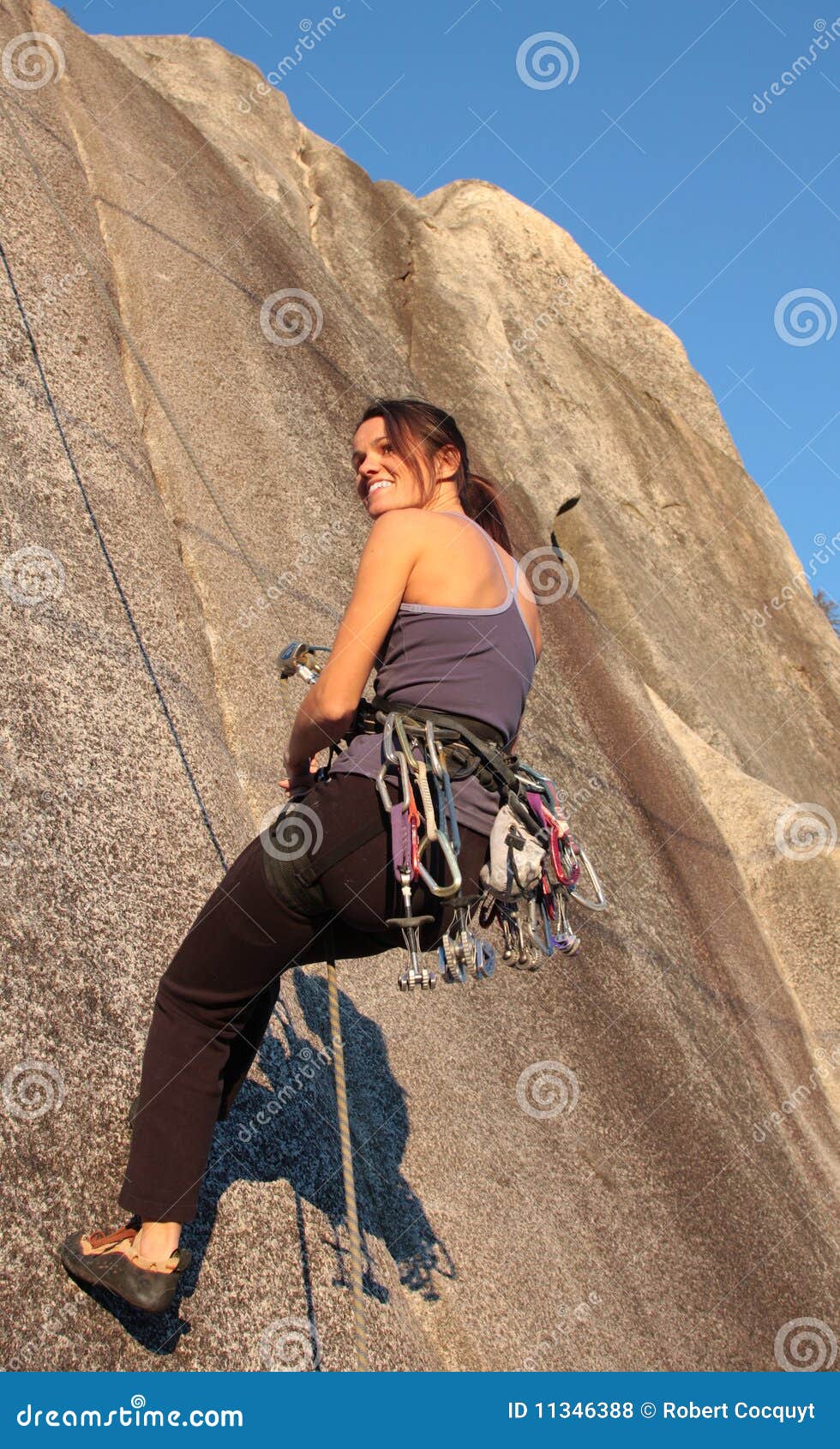 Climber going down stock photo. Image of happy, beautiful - 11346388