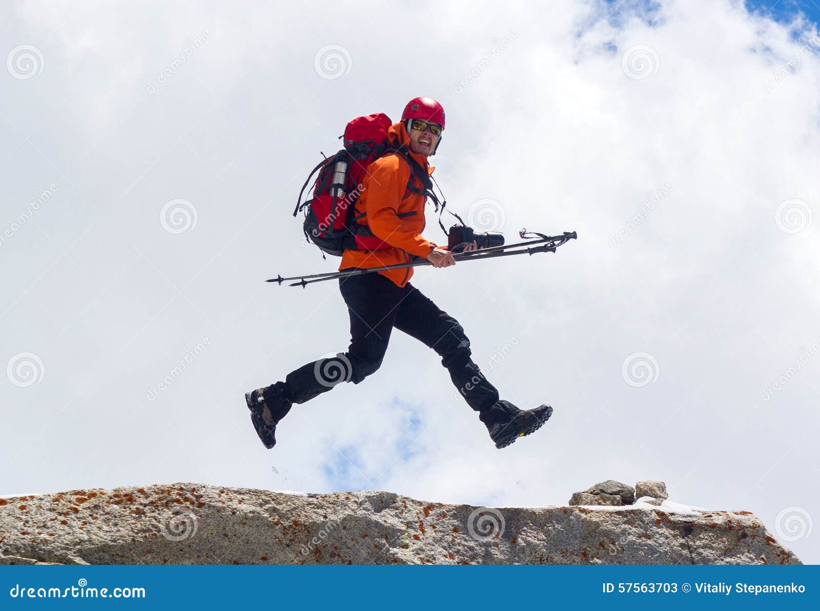 Climber jump stock image. Image of relaxation, outdoors - 57563703